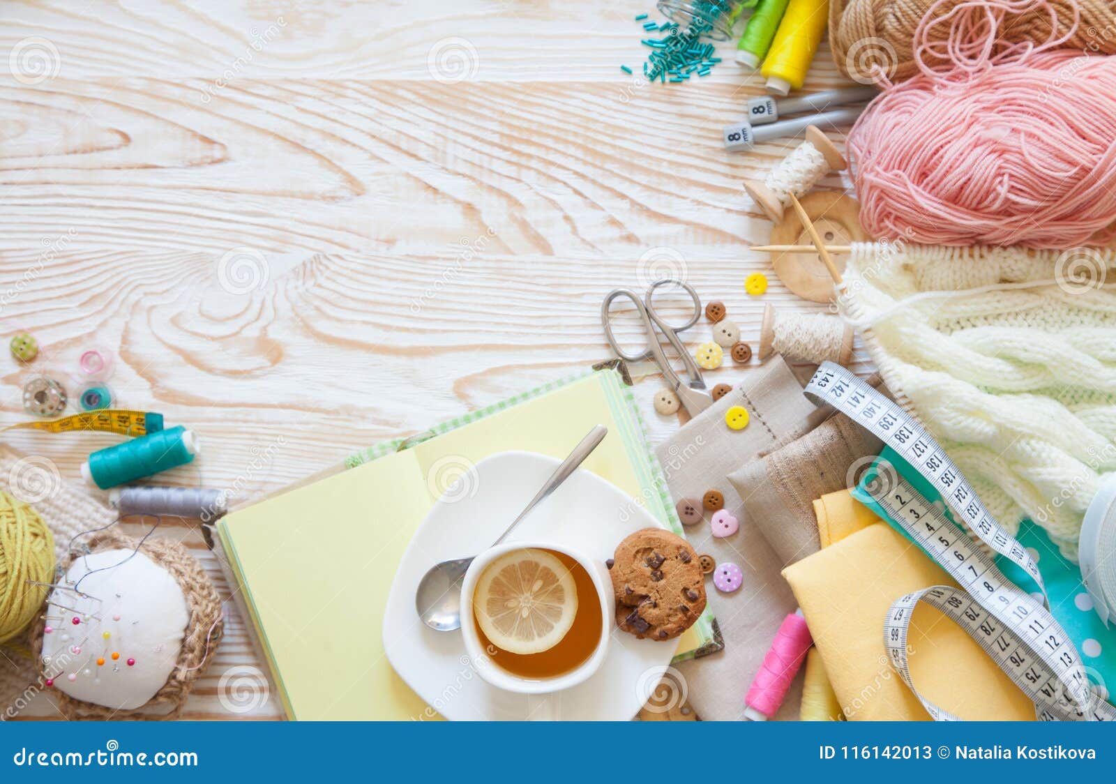 Many Different Rainbow Materials for Needlework and Sewing. Stock Image ...