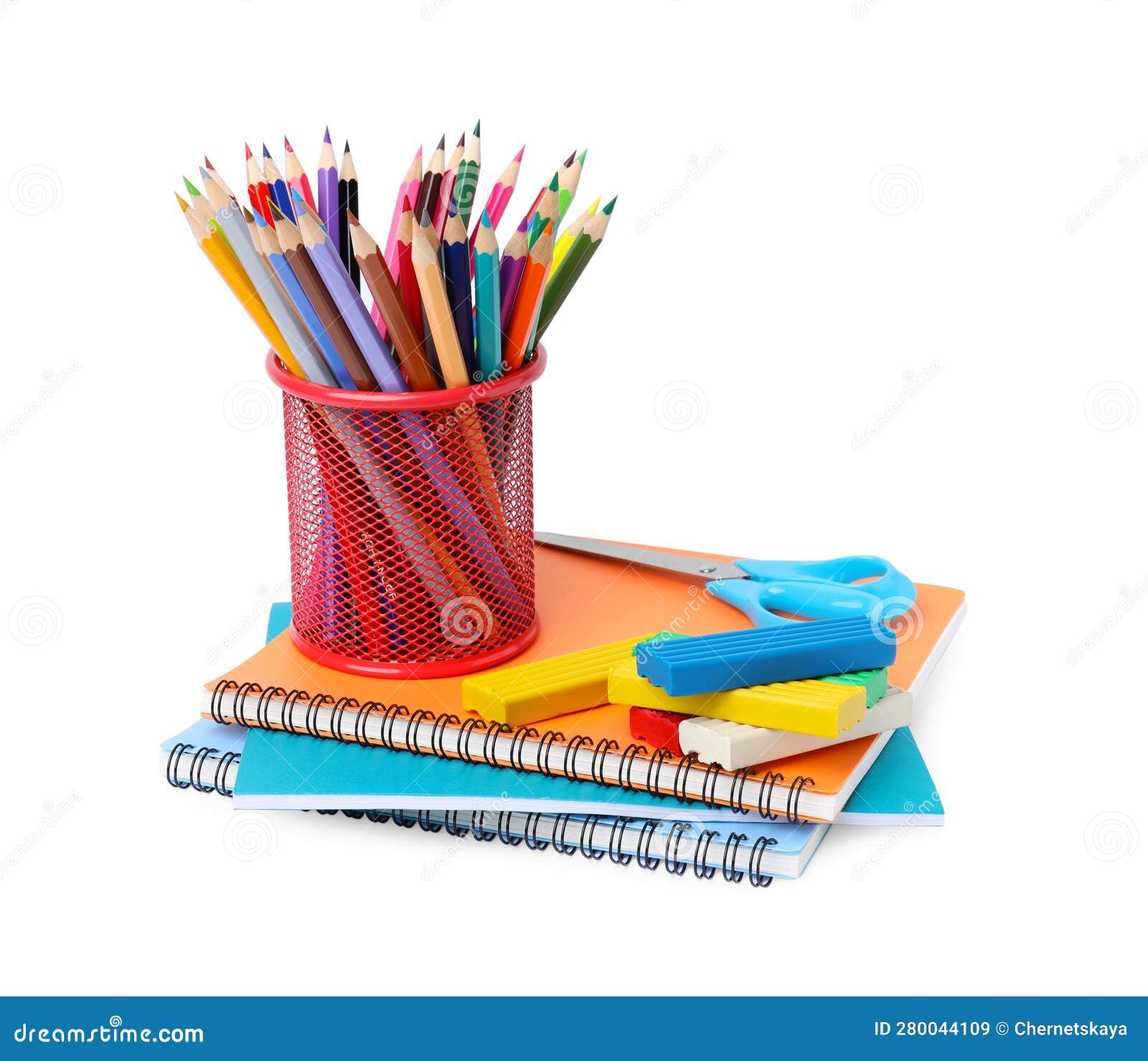 Many Different School Stationery Isolated on White Stock Image - Image ...