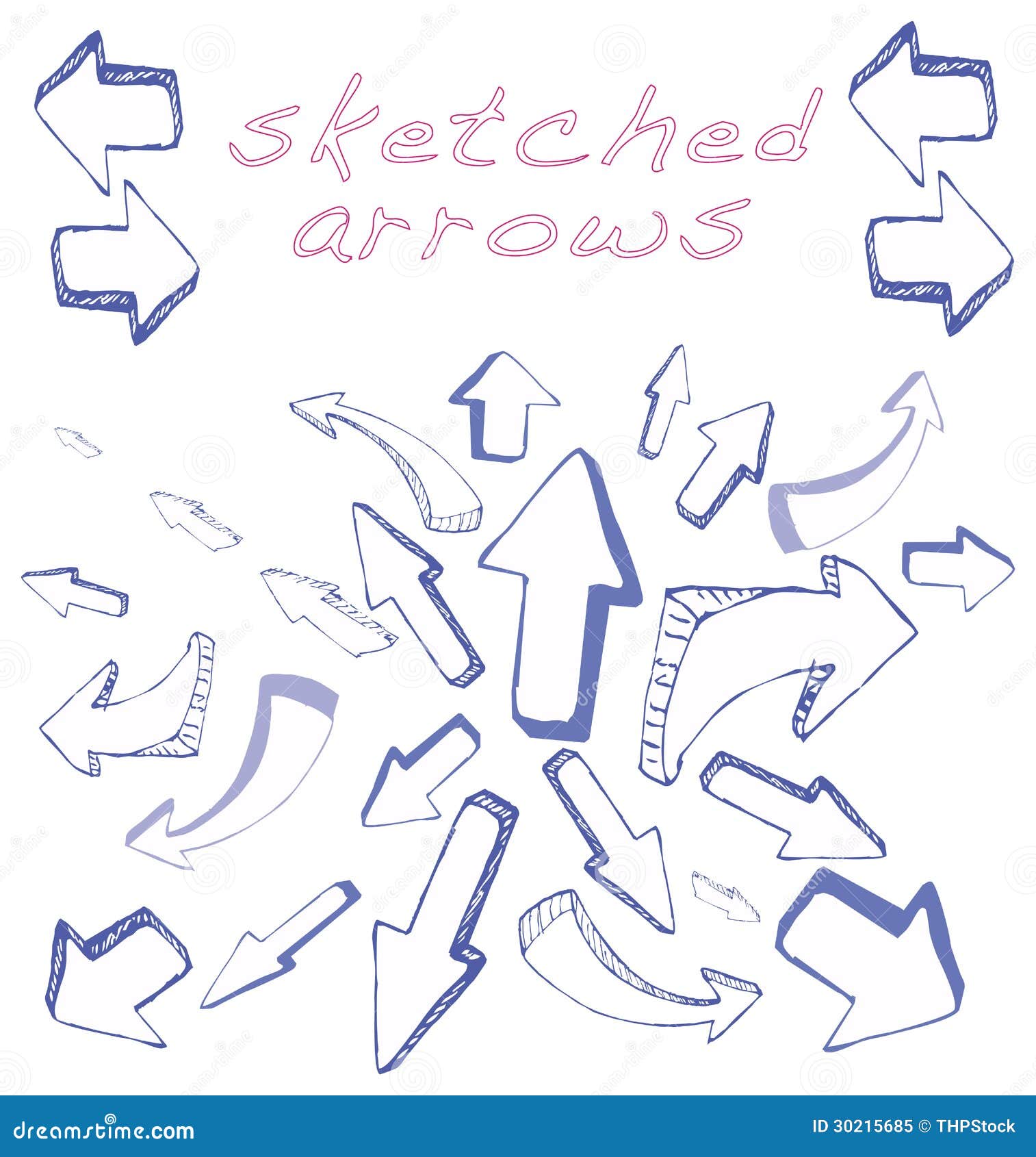 Arrows Sketched stock vector. Illustration of icons, isolated - 30215685