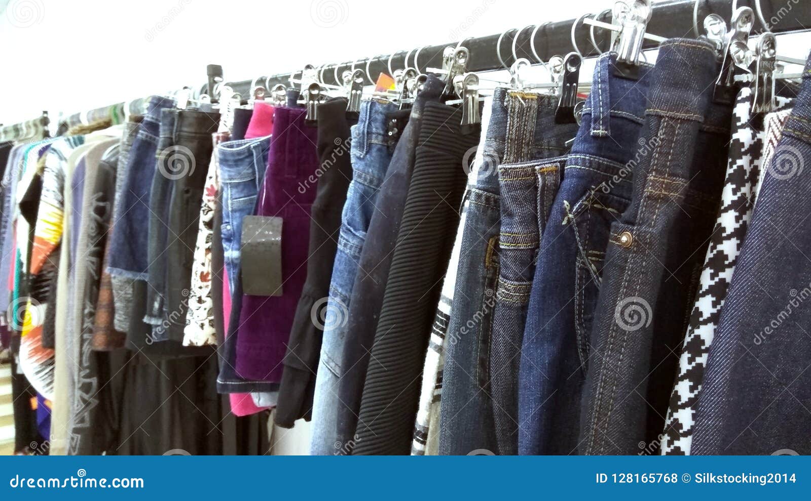 Many different skirts. stock photo. Image of female - 128165768