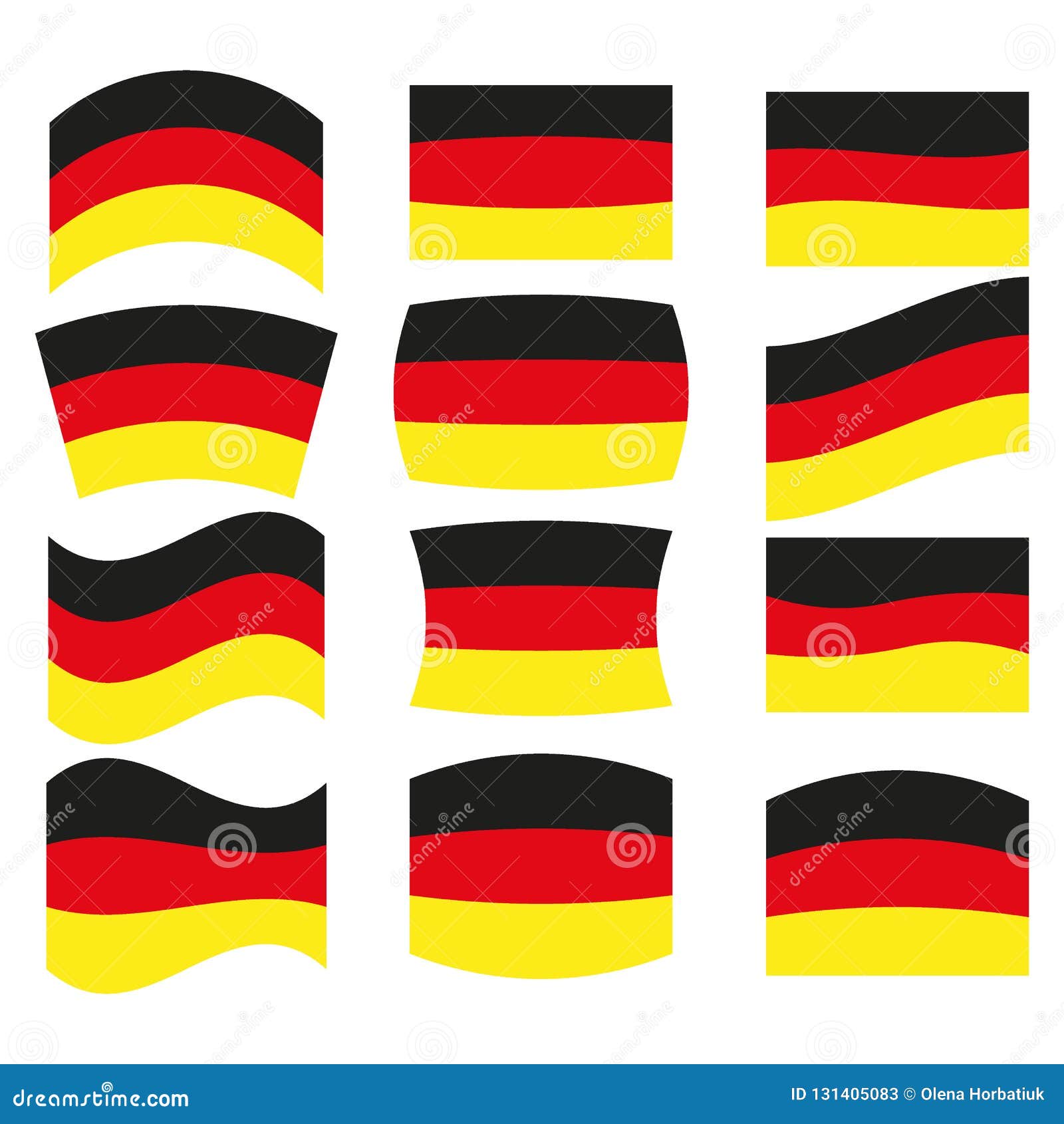 Many Different Styles of Flag for Germany Stock Vector - Illustration ...