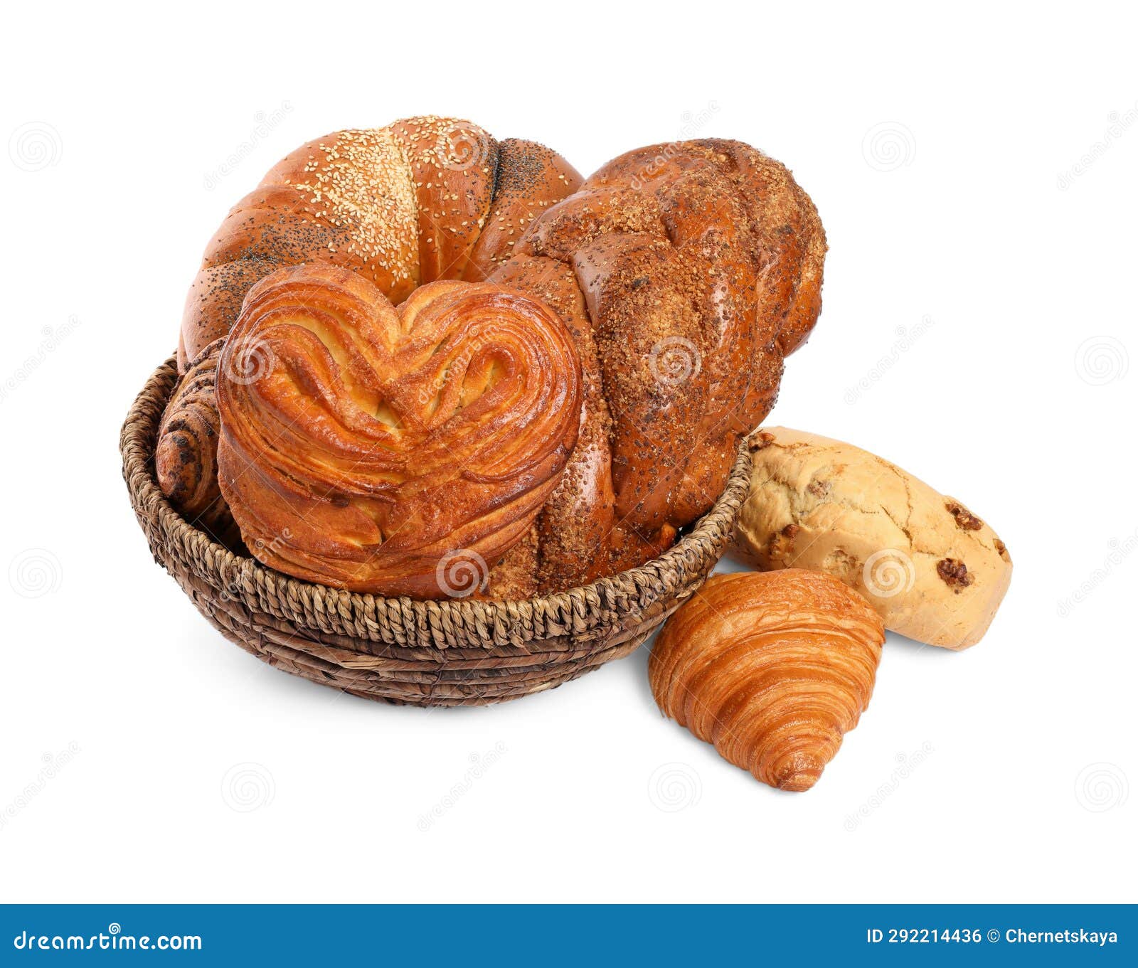 Many Different Tasty Pastries Isolated on White Stock Photo - Image of ...