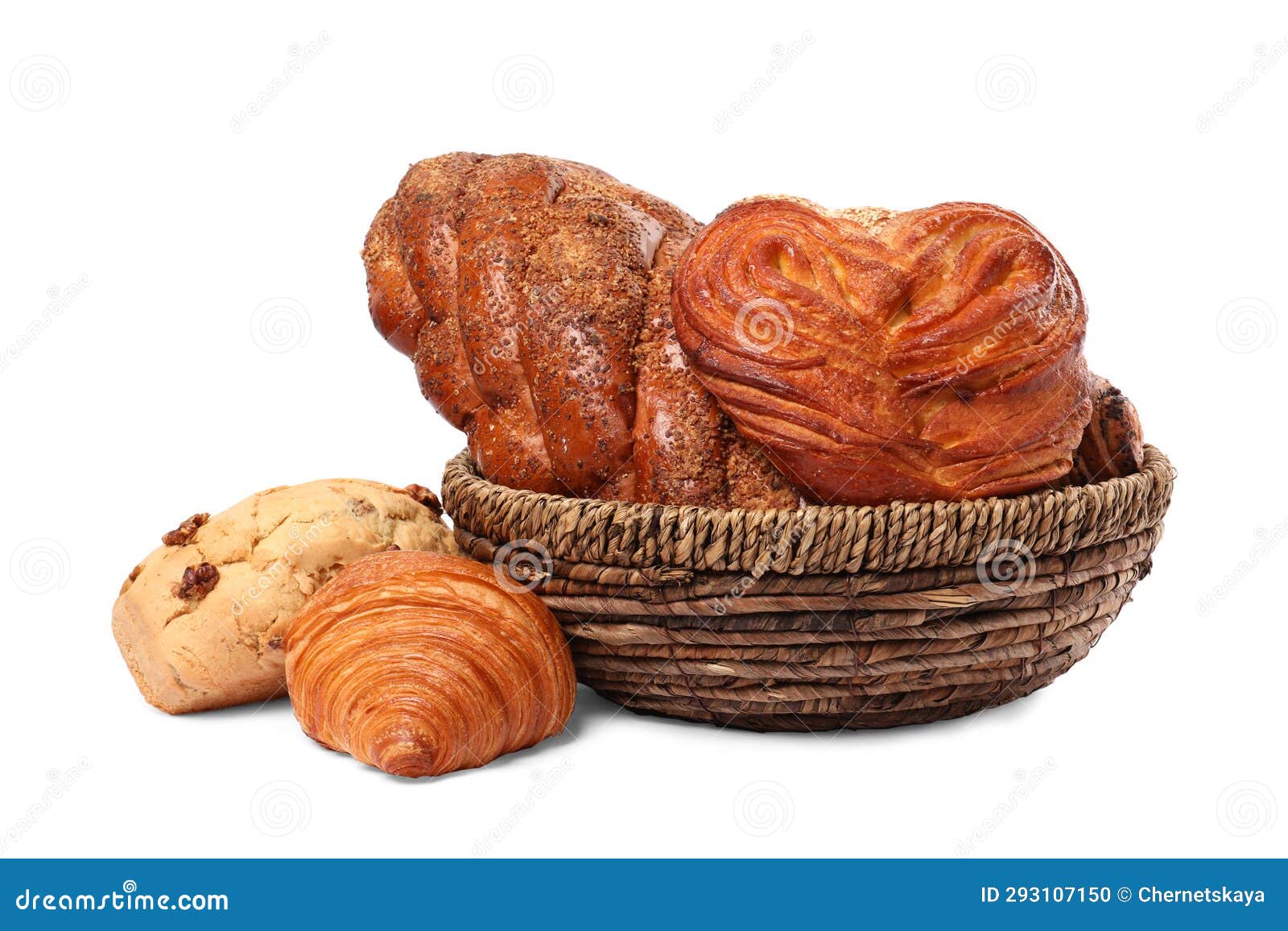 Many Different Tasty Pastries Isolated on White Stock Photo - Image of ...