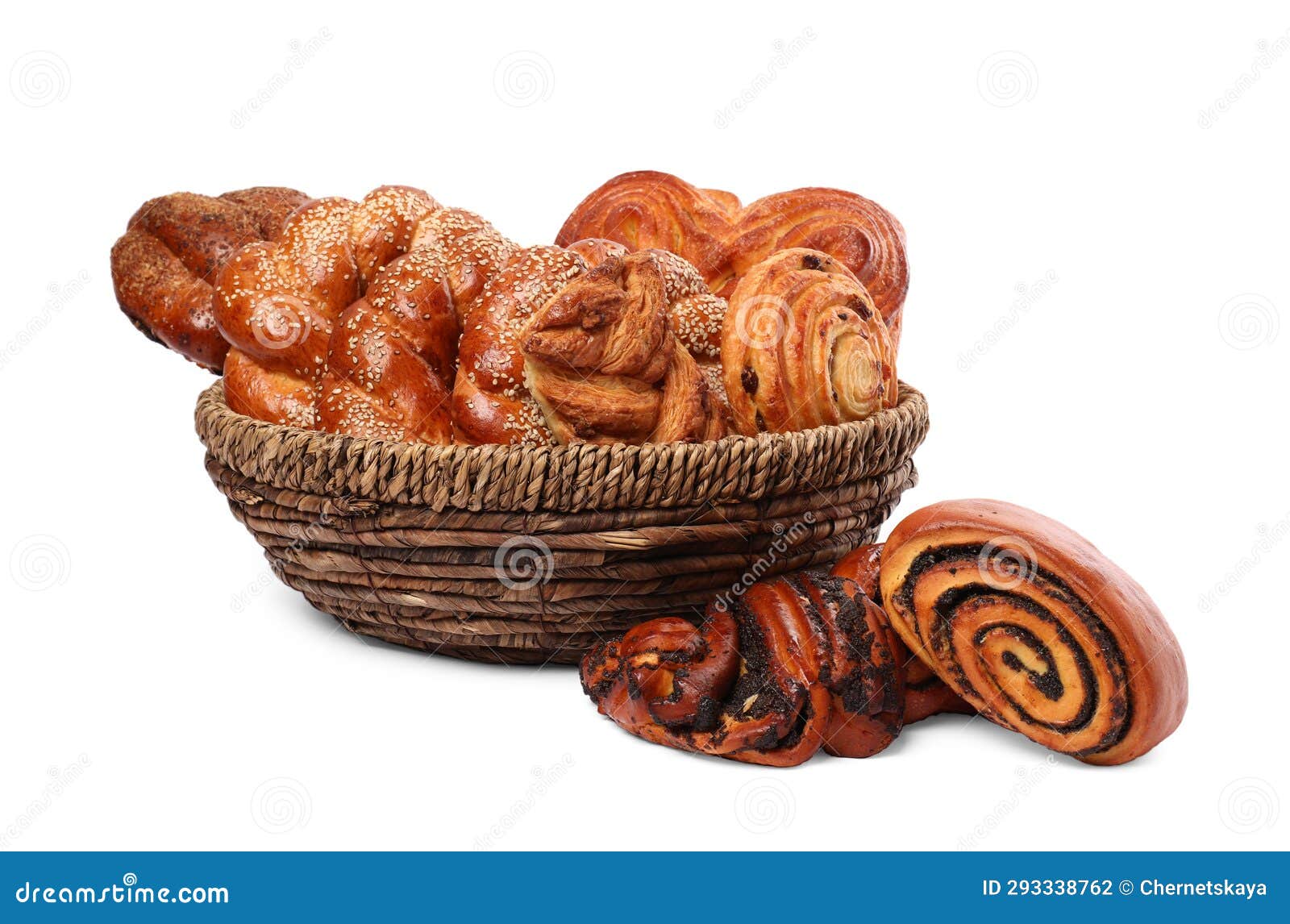 Many Different Tasty Pastries Isolated on White Stock Photo - Image of ...