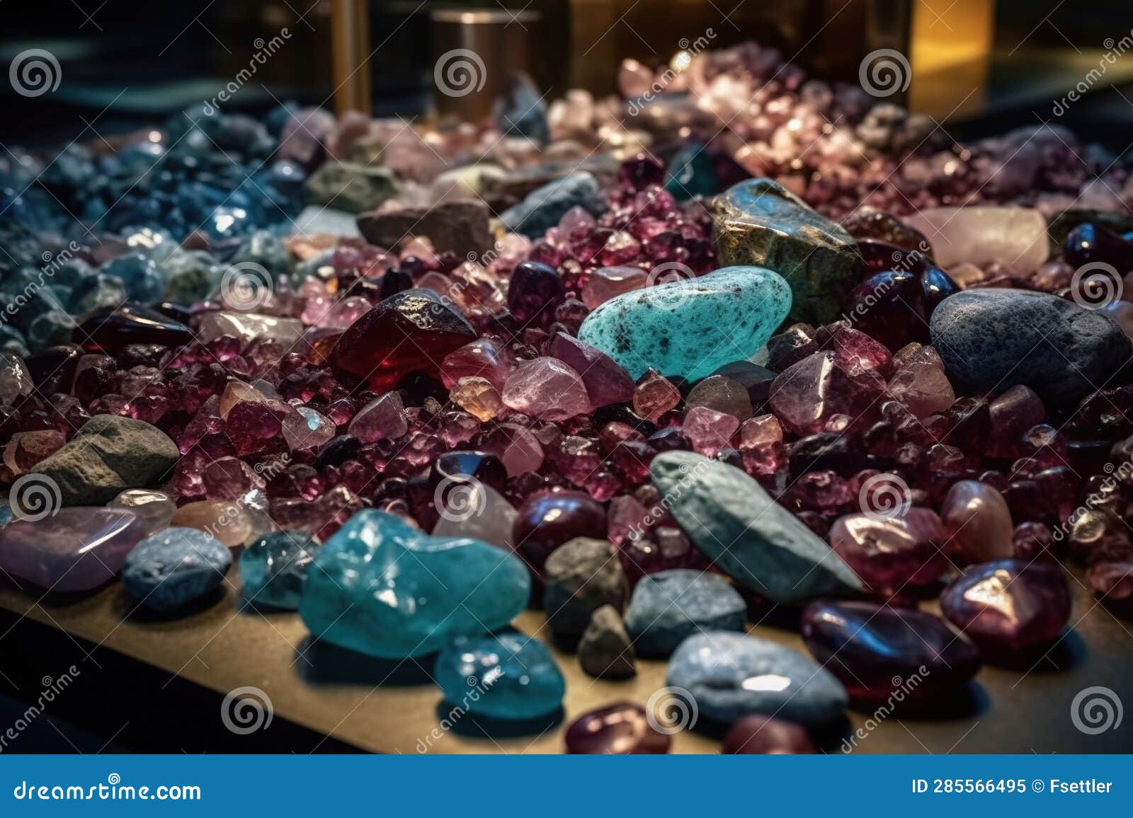 Many Different Types of Beautiful Gems. Stock Illustration ...