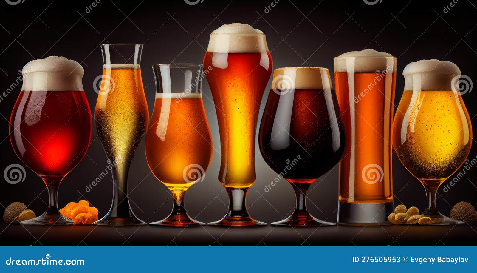 Many Different Types of Beer in Mugs and Glasses - AI Generated Image ...