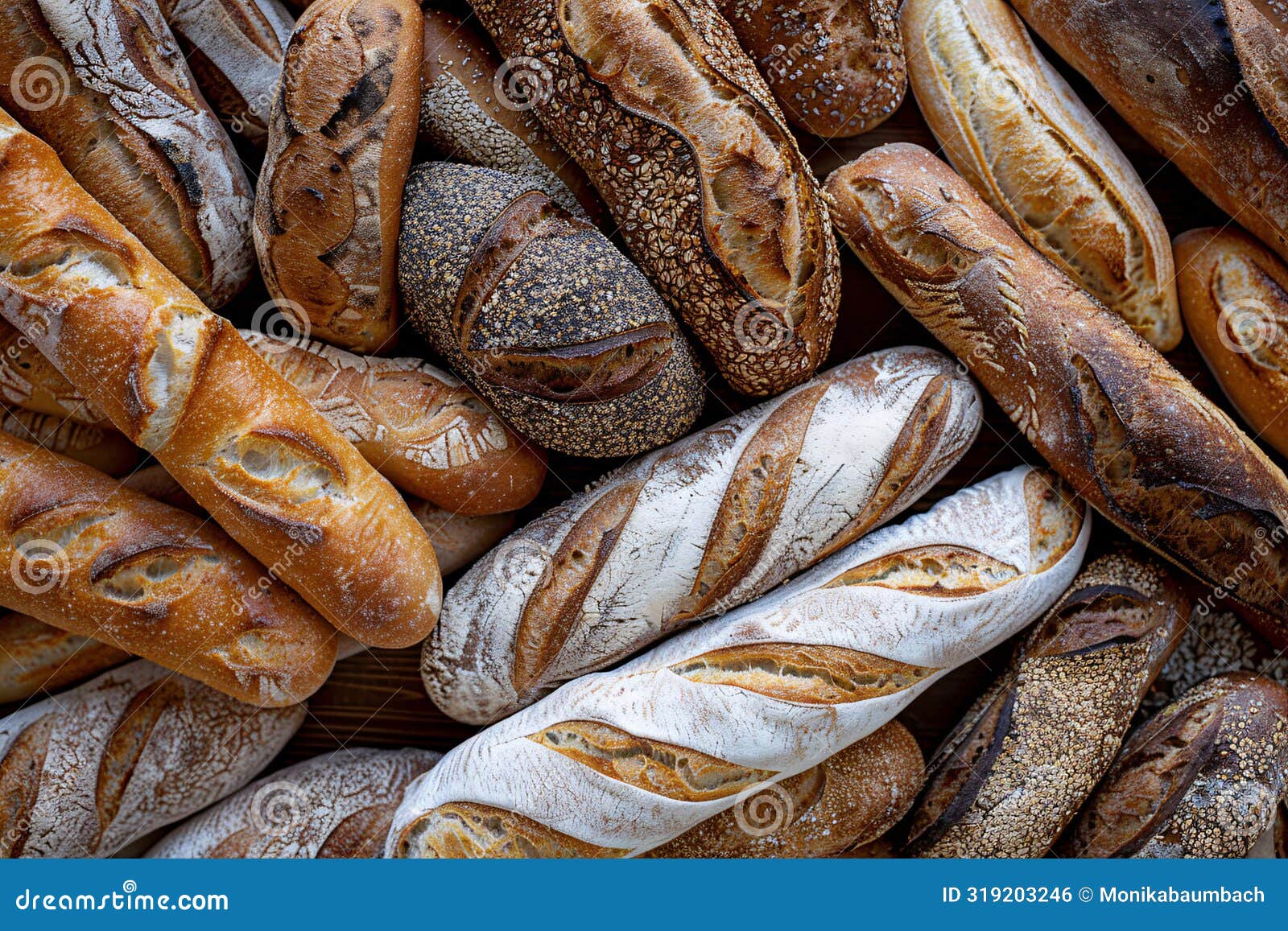 Many Different Types of Bread Loaves Stock Illustration - Illustration ...