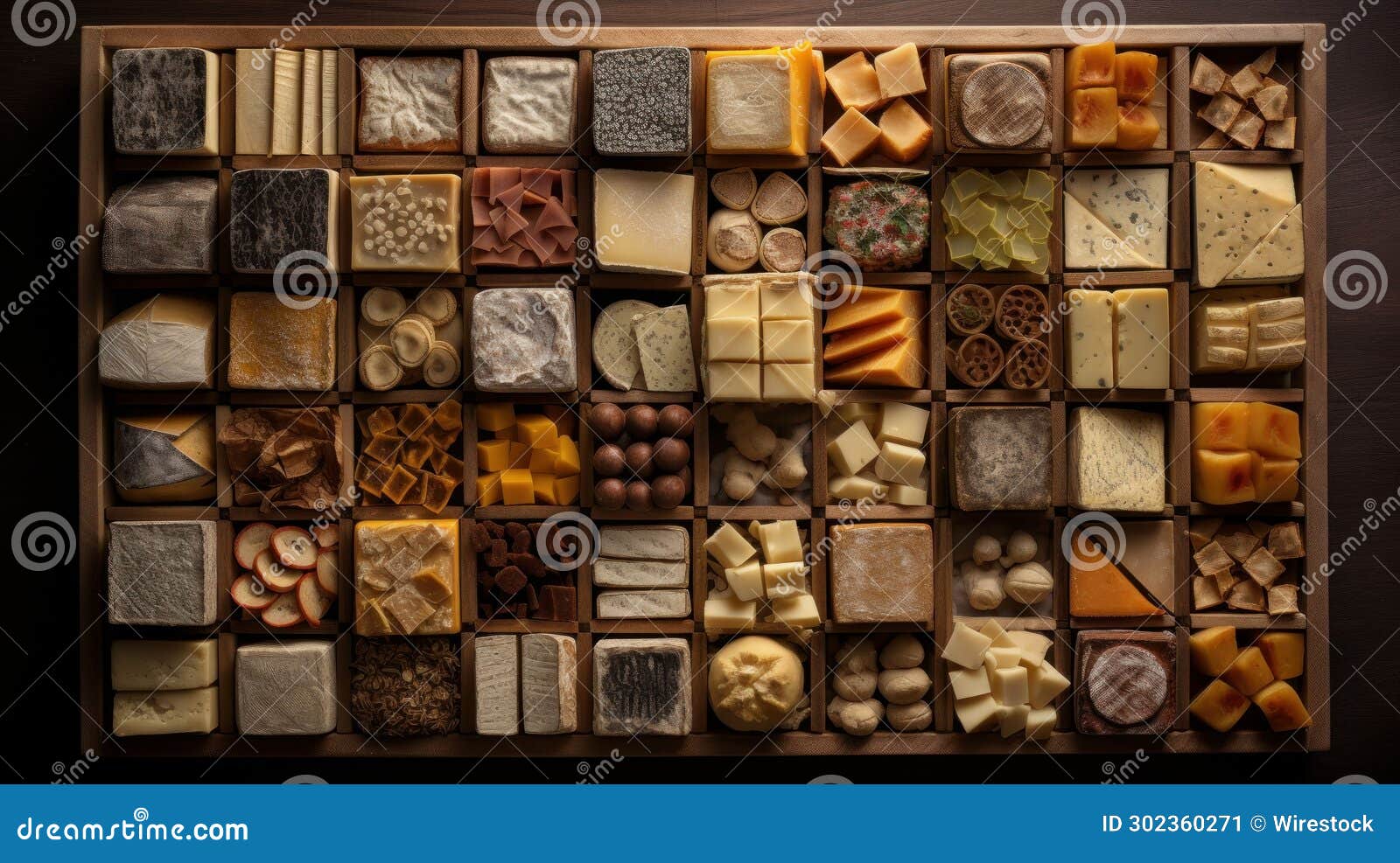 Many Different Types of Cheese and Cheese Blocks are Stacked in a ...