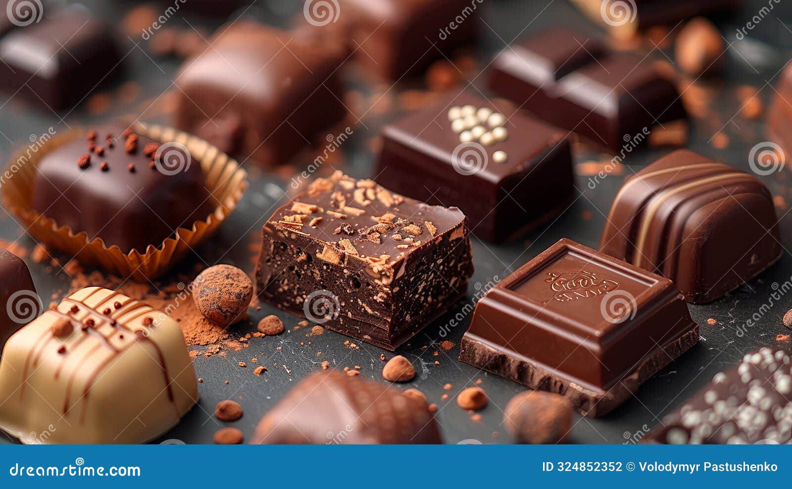 Many Different Types of Chocolates are Shown Stock Illustration ...