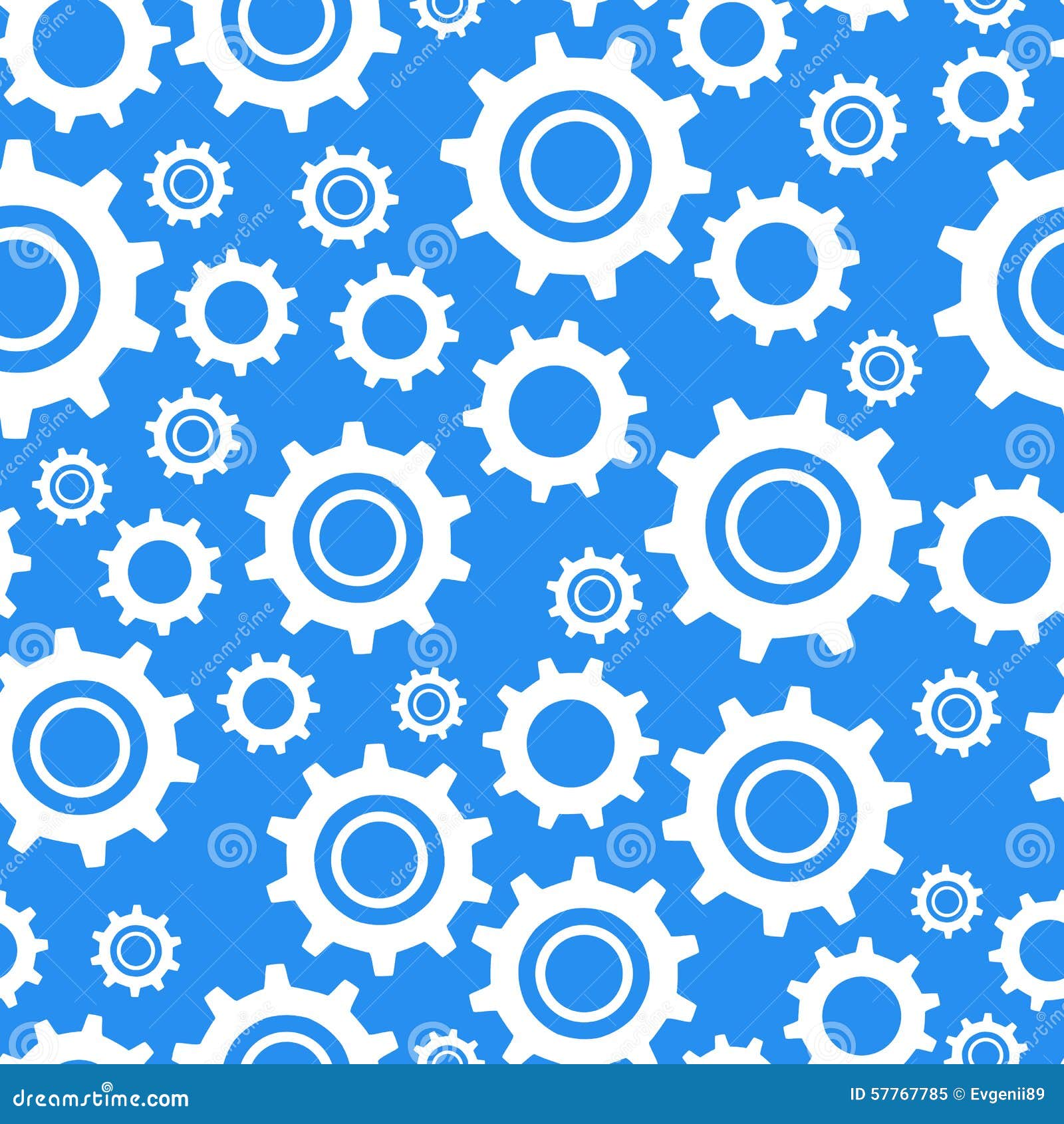 Many Different Types Cogwheel, White Icons on Blue Stock Vector ...