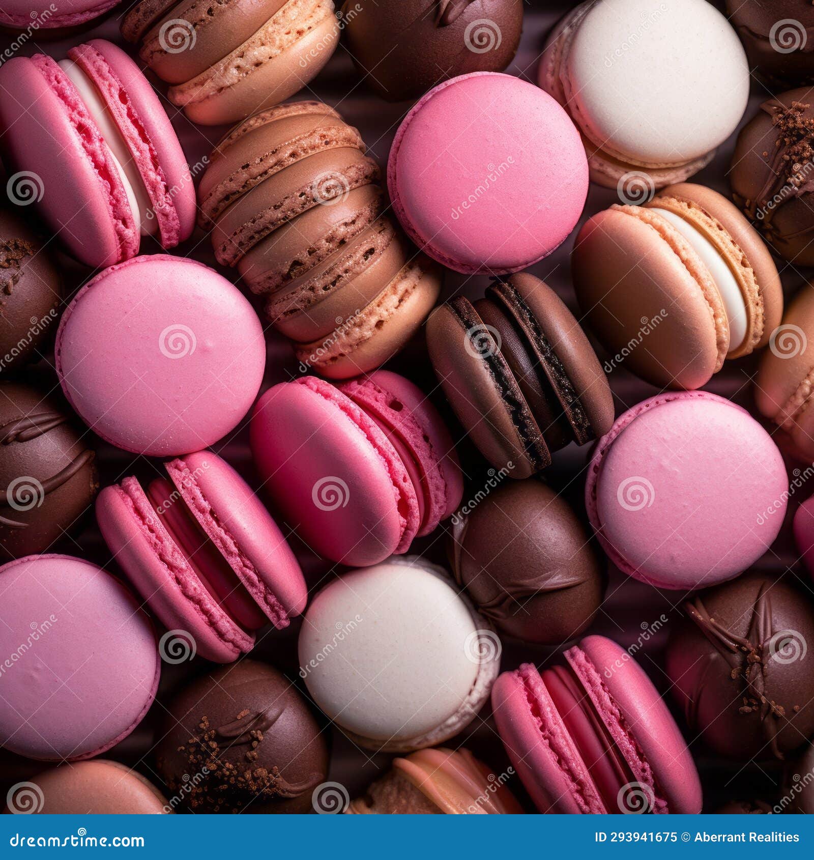 Many Different Types of Macarons are Arranged in a Pile Stock ...