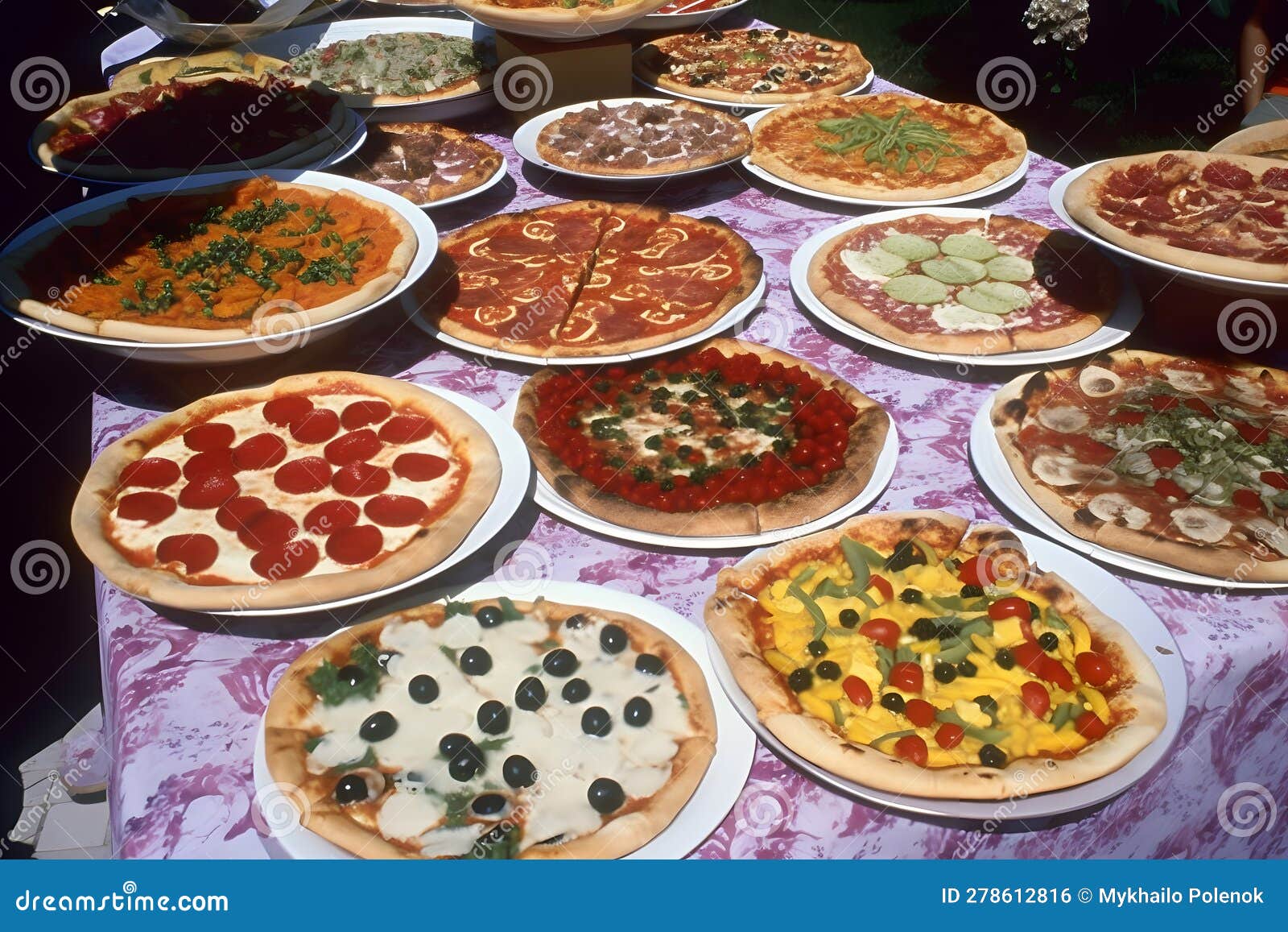 Many Different Types of Pizza. Neural Network AI Generated Stock ...
