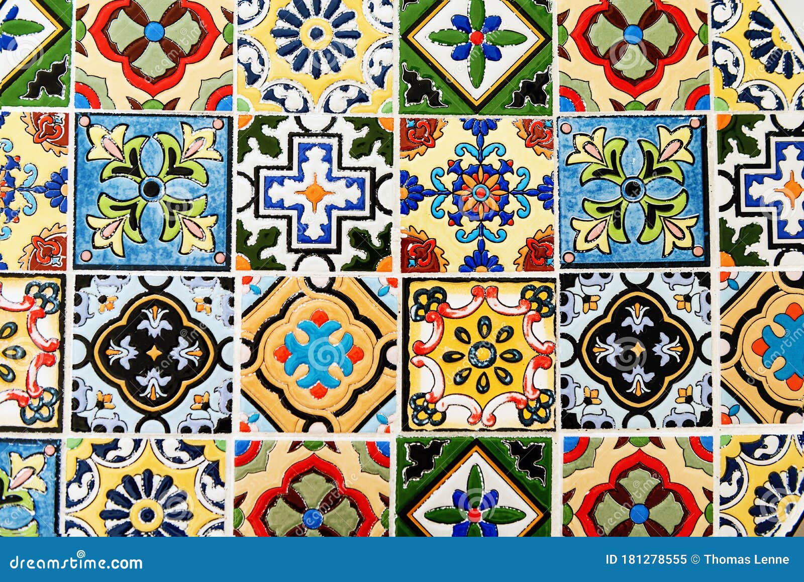 Many Different Vintage Colored Square Paving Tiles Stock Image - Image ...