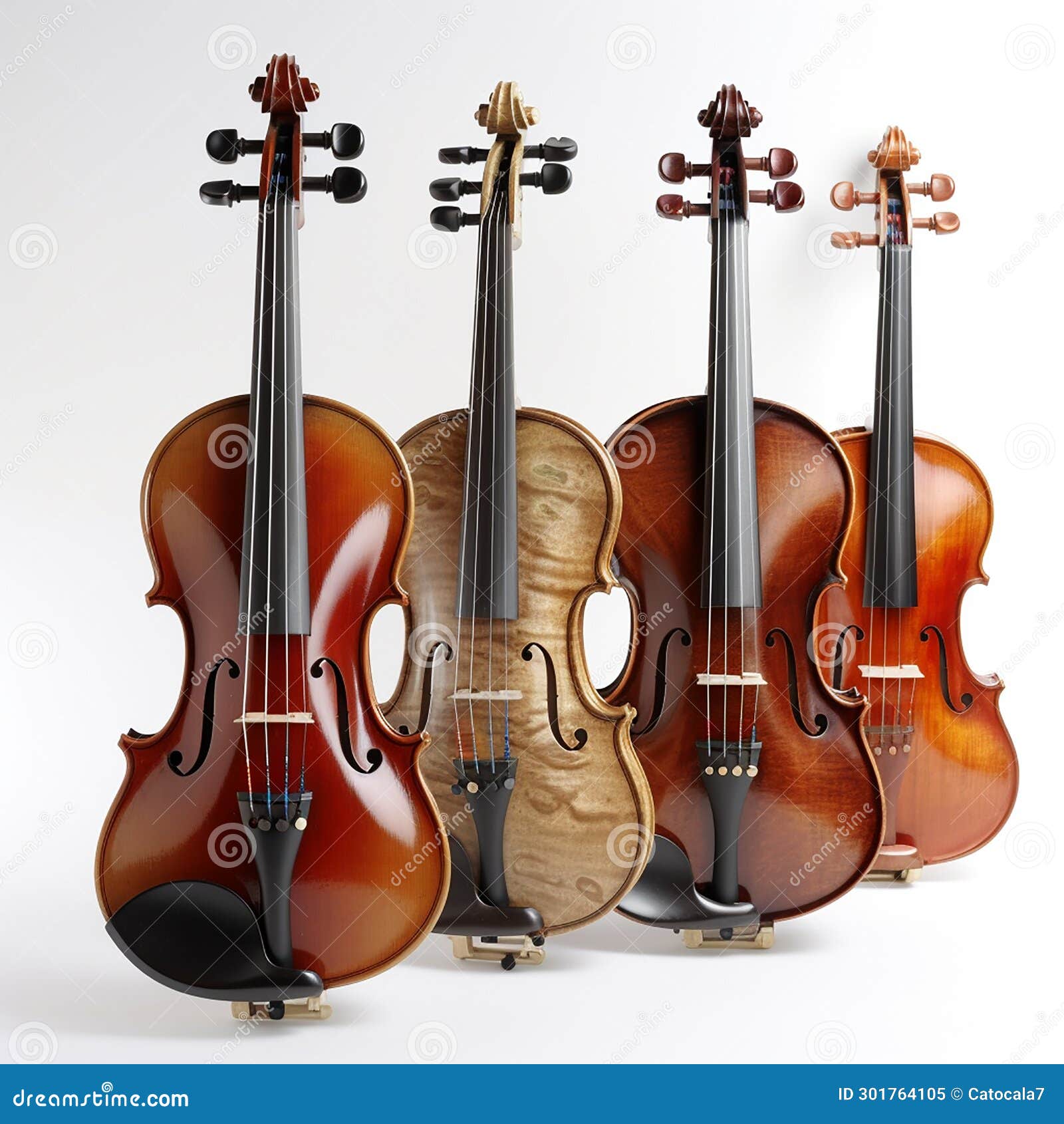 Many Different Violins Isolated on White, Beautiful Background with ...