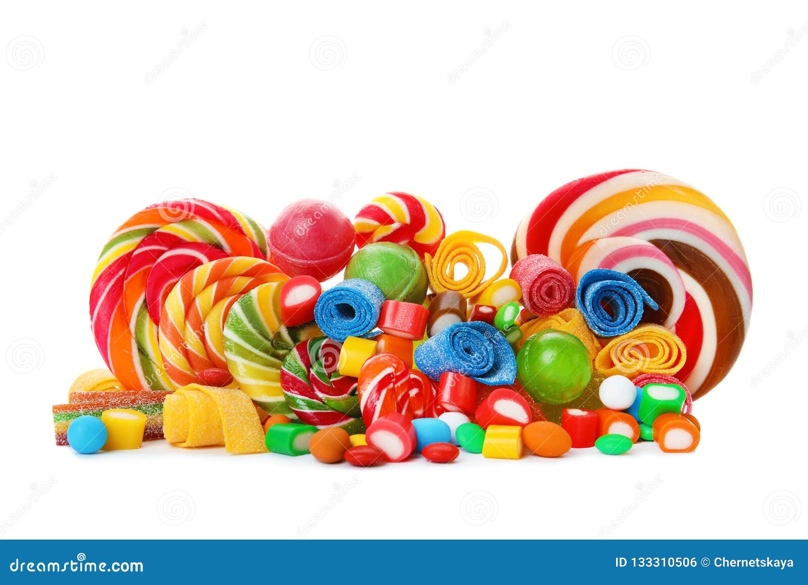 Many Different Yummy Candies Stock Photo - Image of isolated, lollypop ...