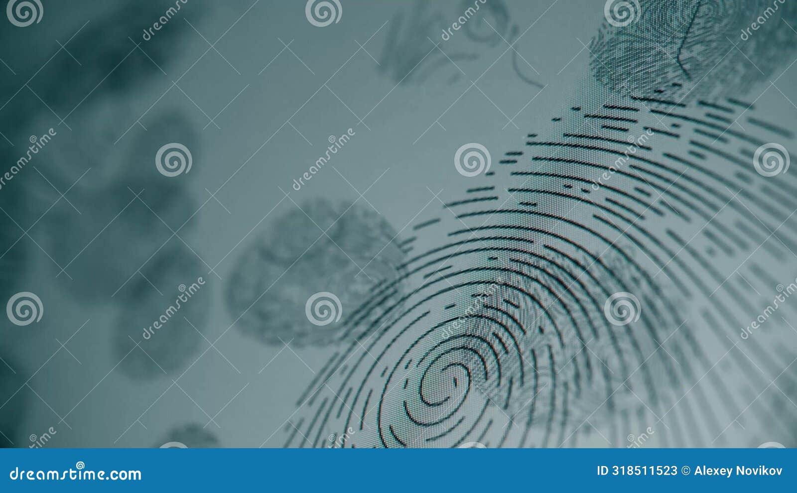 Many Digital Fingerprints on a Computer Screen. Privacy, Access Control ...