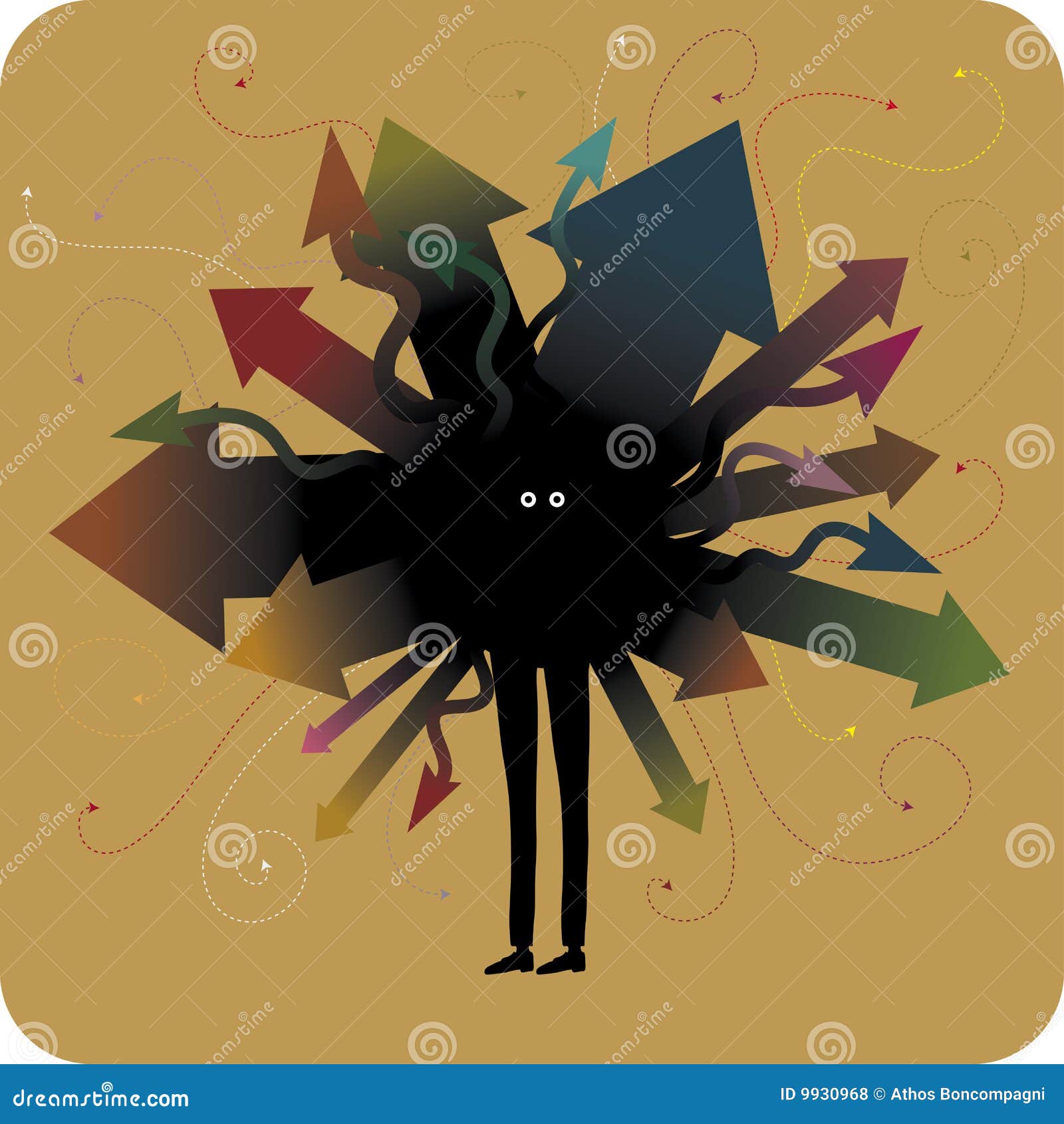 Many directions stock vector. Illustration of arrow, movement - 9930968