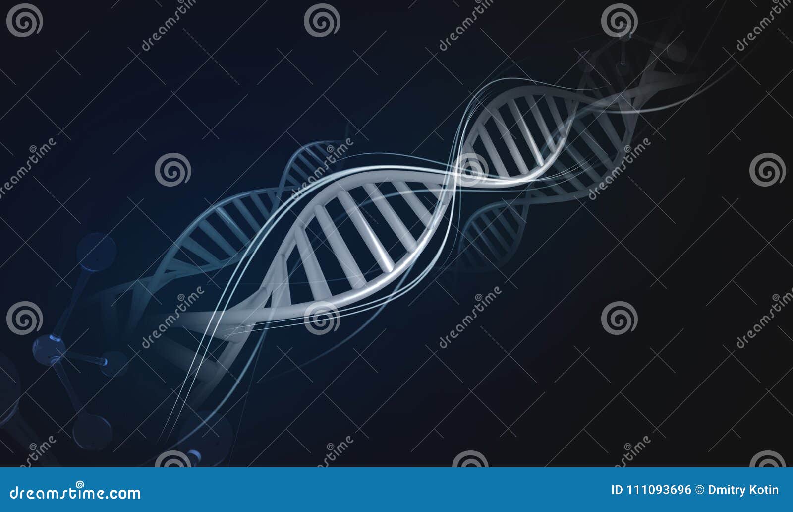 Many DNA Chains. 3d Rendering Stock Illustration - Illustration of ...