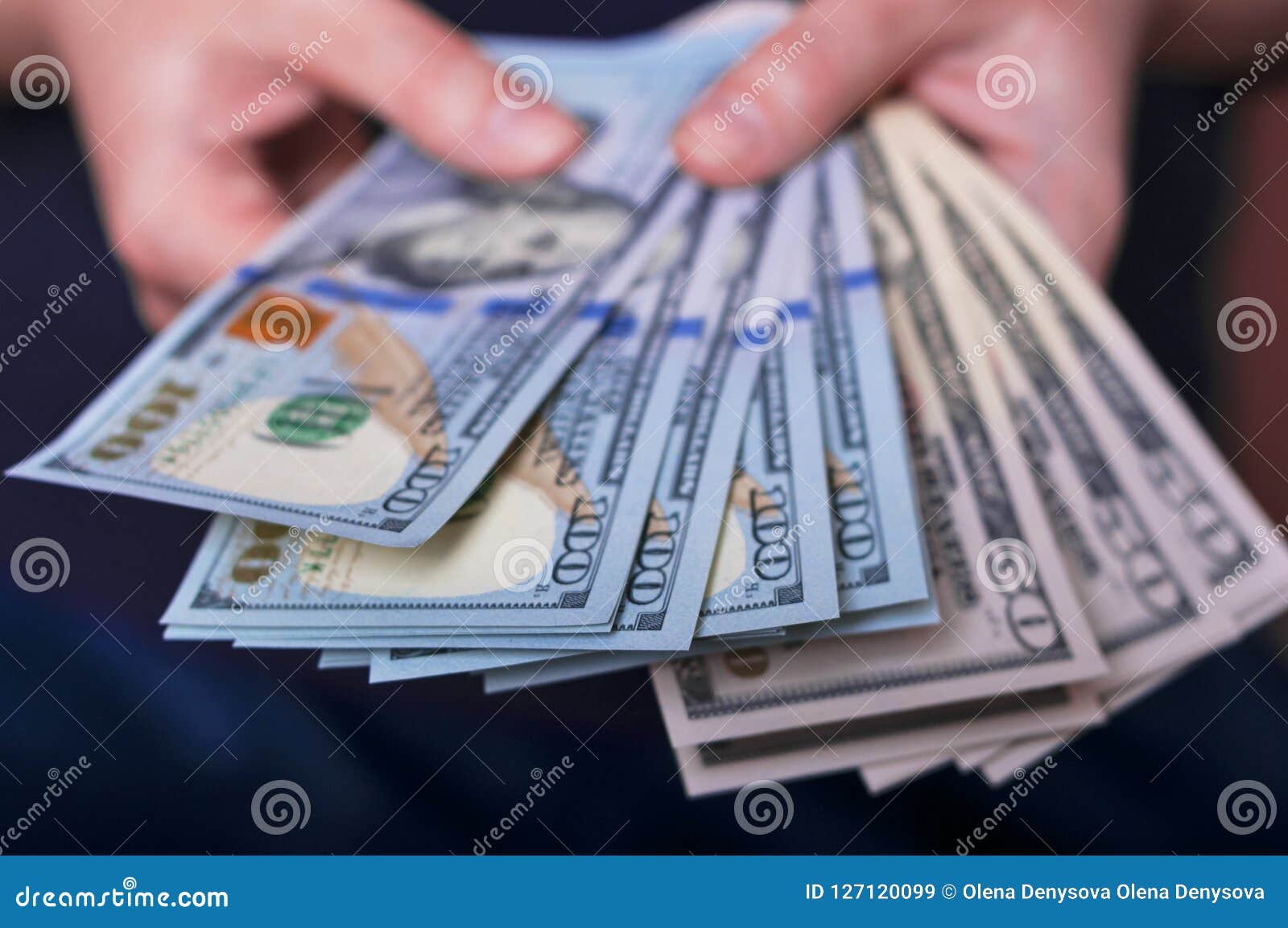 Many of Dollars in hands stock image. Image of holding - 127120099