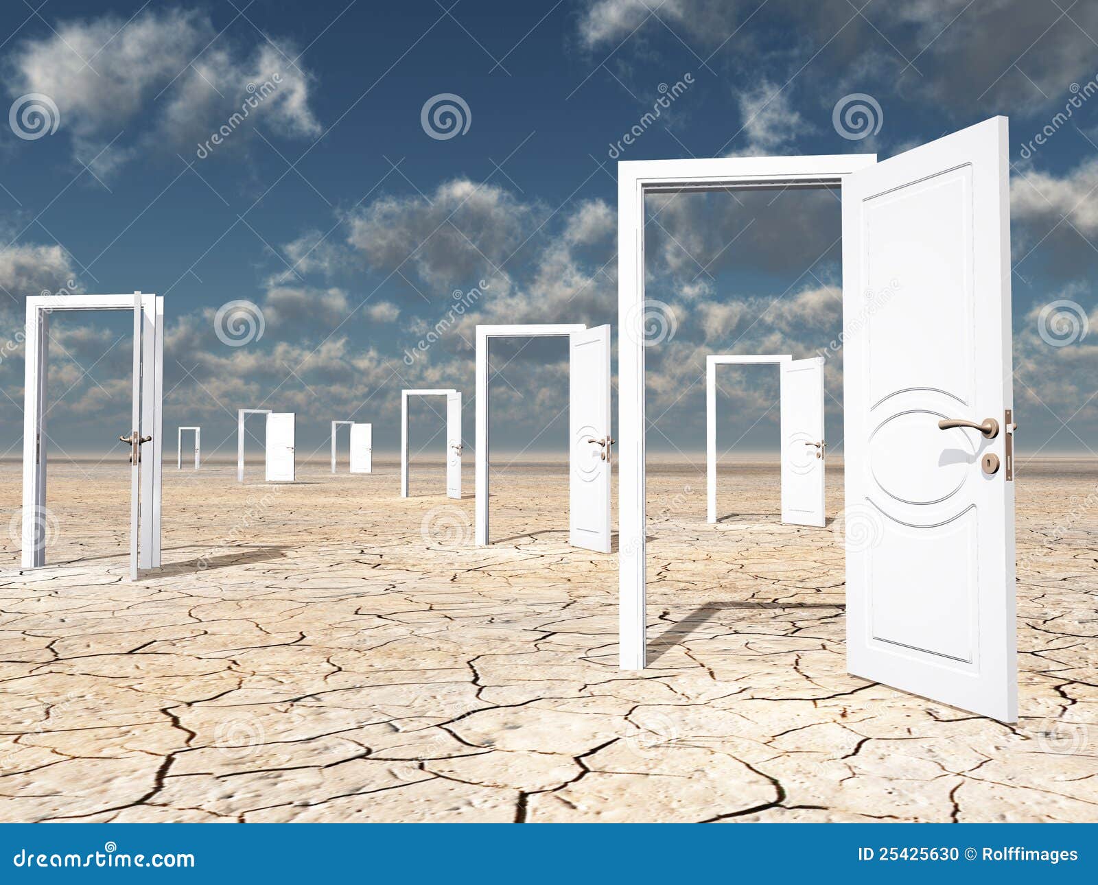 Many doors stock illustration. Illustration of escape - 25425630