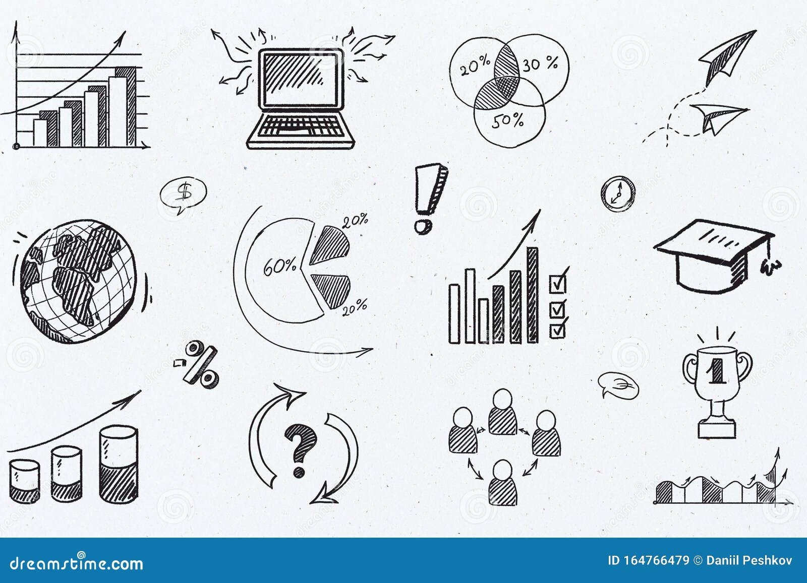 Many Drawing Charts and Graphs Stock Illustration - Illustration of ...