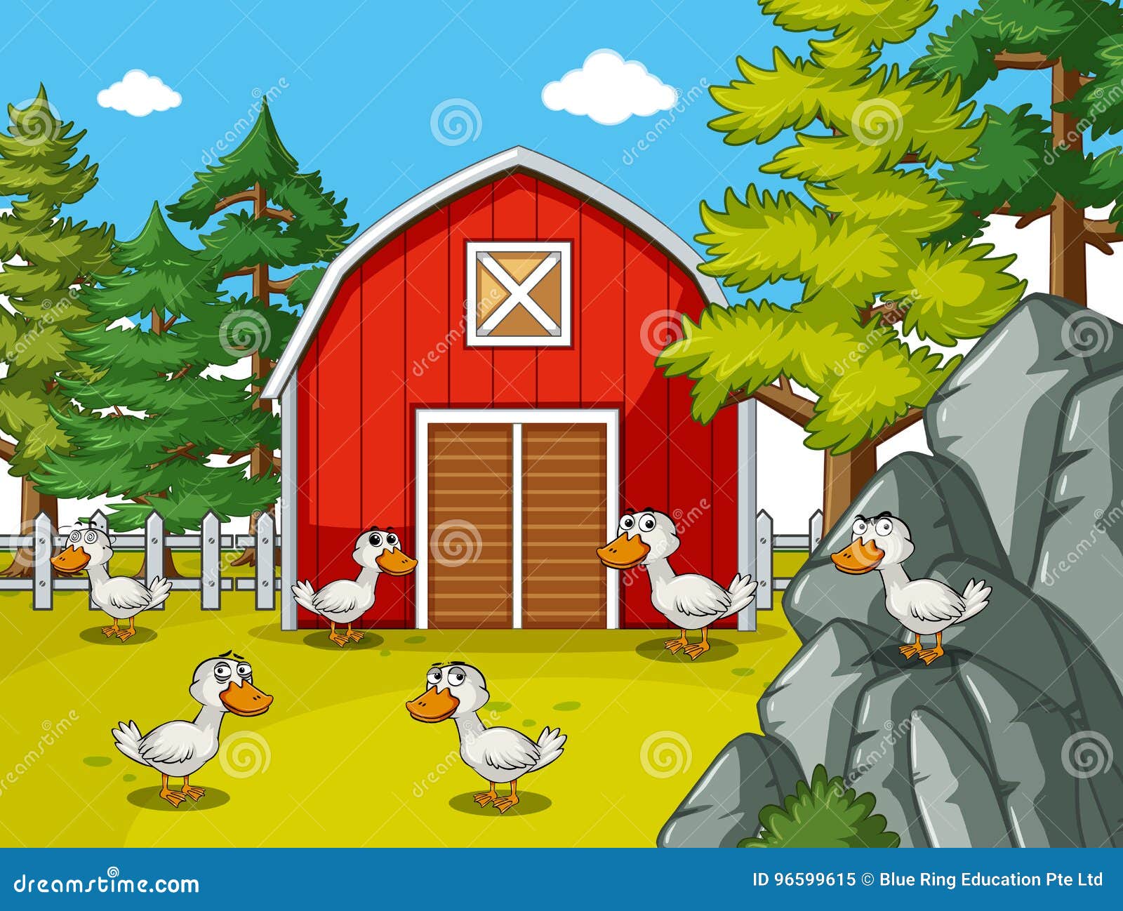 Many Ducks Living on the Farm Stock Vector - Illustration of duck ...