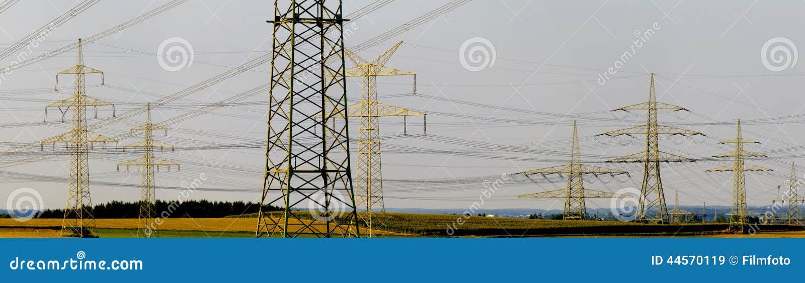 Many electric poles stock image. Image of pole, high - 44570119