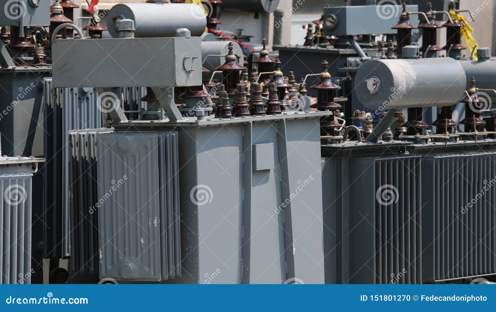 Many Electrical Transformers To Transform the Voltage from High Stock ...