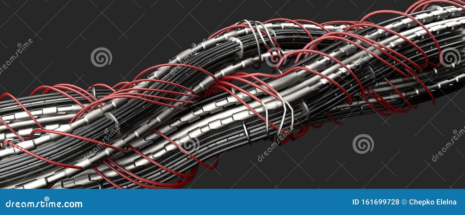 Many Electrical Wires,electric Cable,3d Render Stock Illustration ...