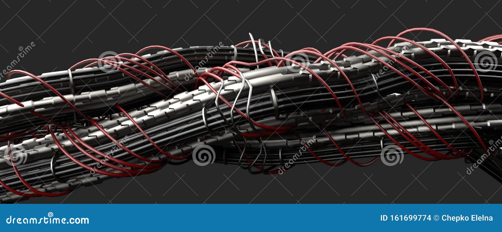Many Electrical Wires,electric Cable,3d Render Stock Illustration ...