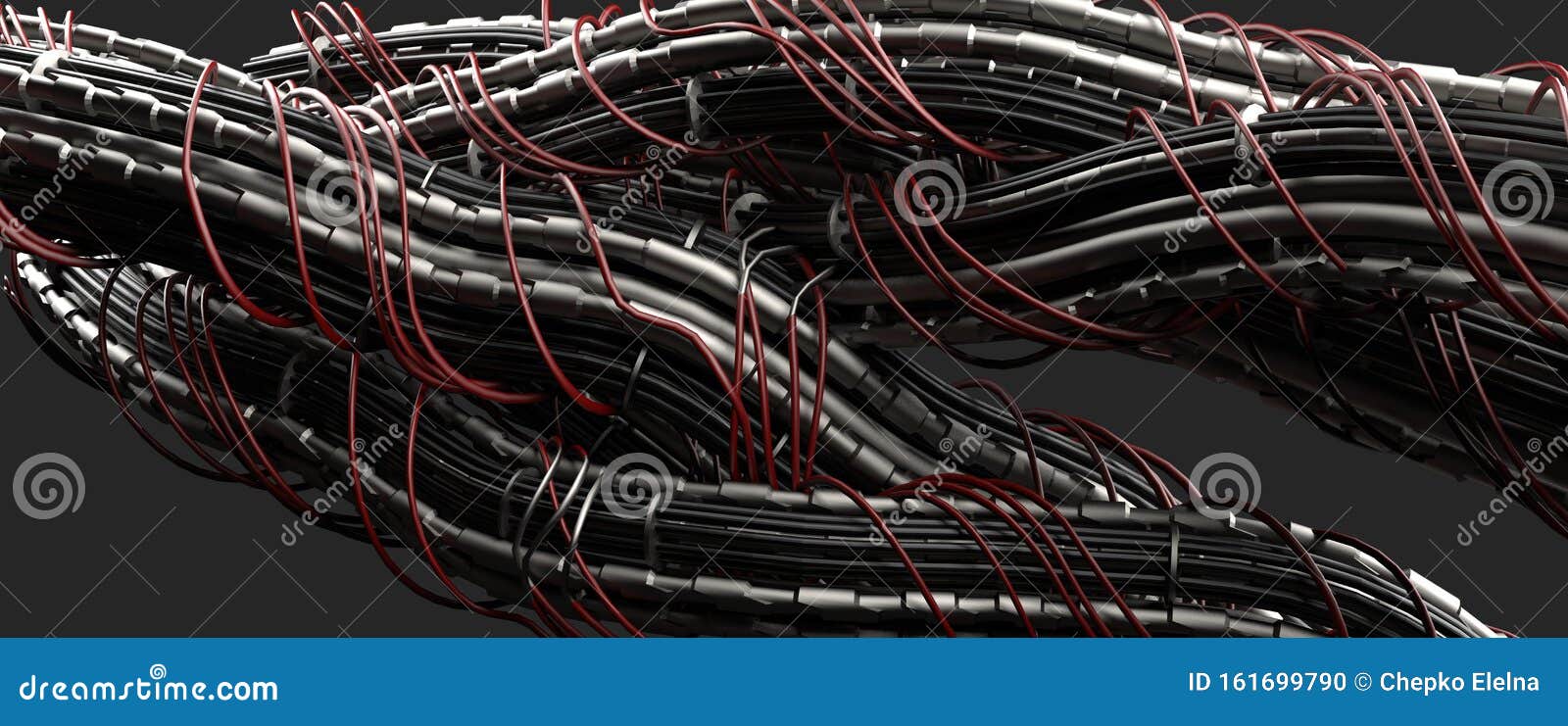 Many Electrical Wires,electric Cable,3d Render Stock Illustration ...
