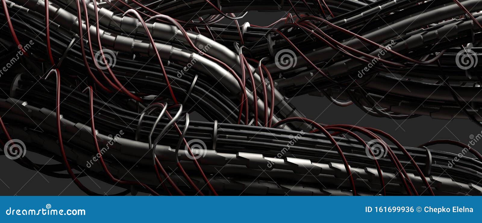 Many Electrical Wires,electric Cable,3d Render Stock Illustration ...