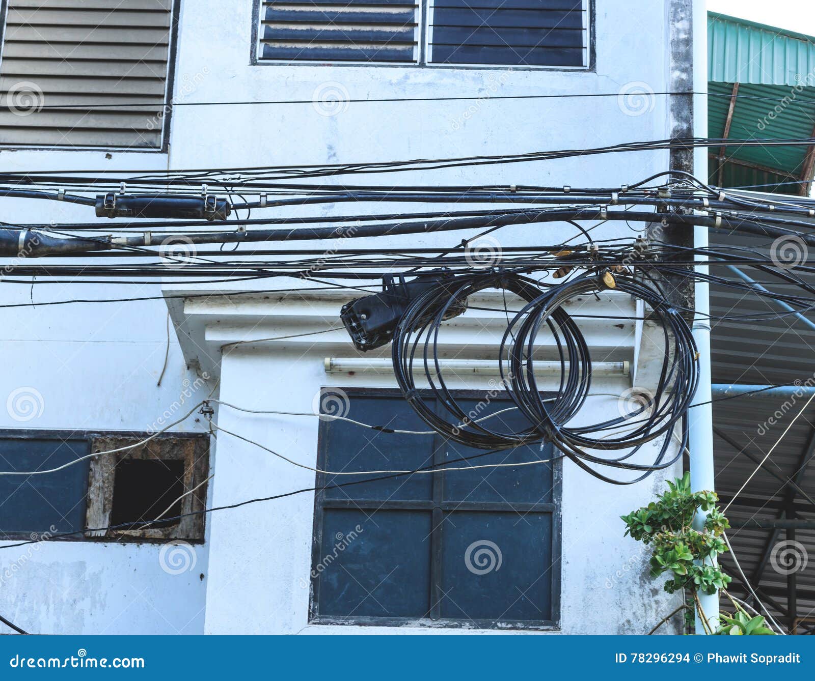 Many Electrical Wires on Poles Stock Photo - Image of electricity, post ...