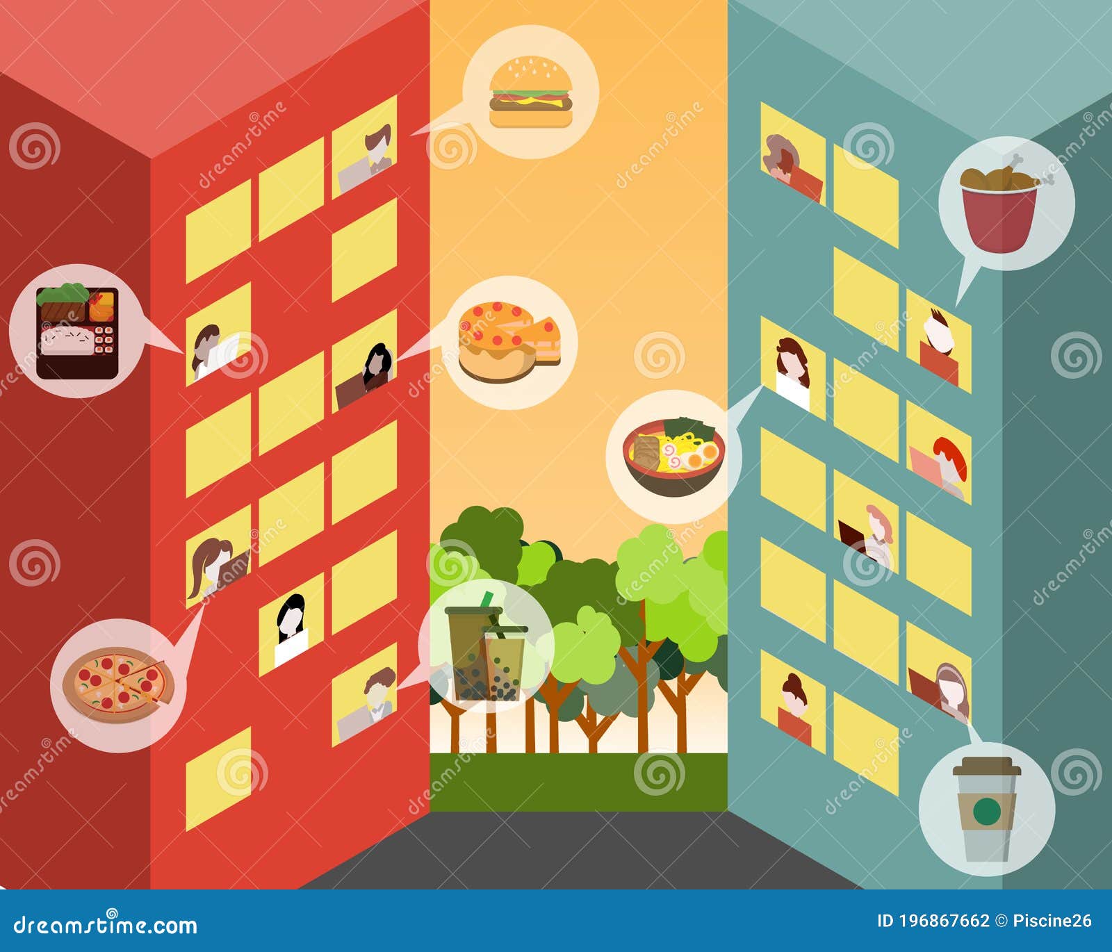 Many Employees Feel Hungry at Work Vector Stock Vector - Illustration ...