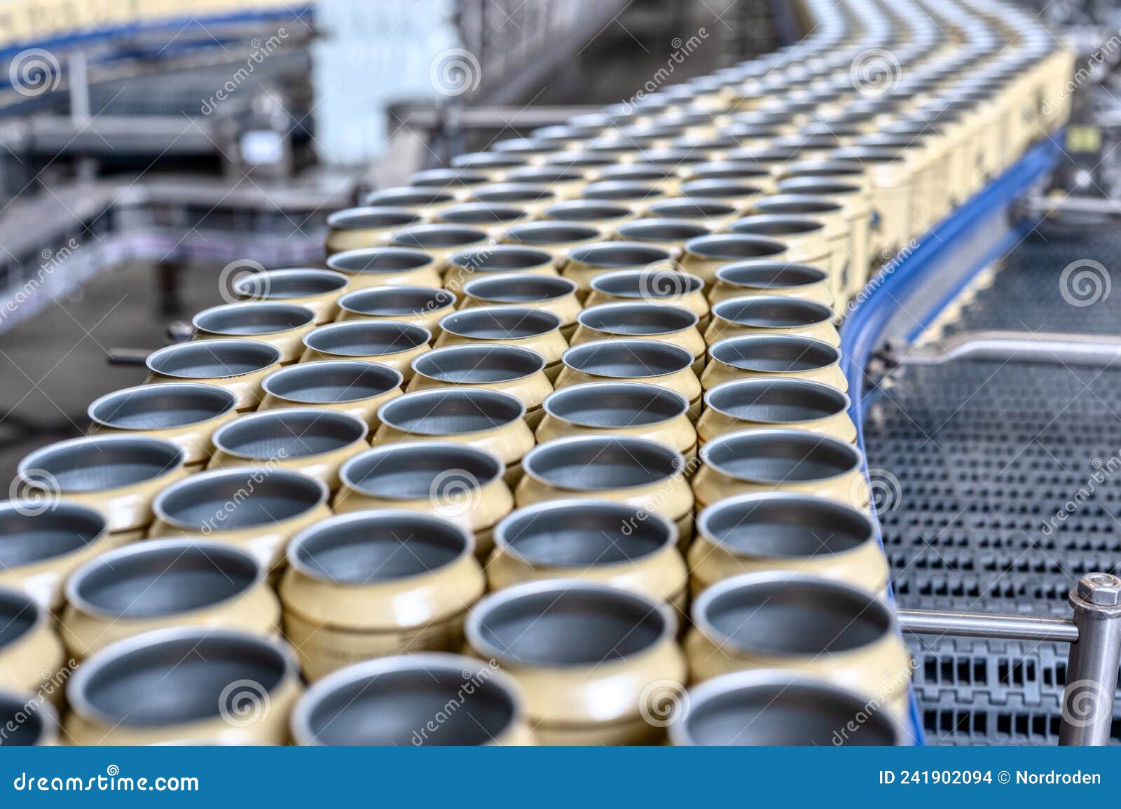 Many Empty Beer Cans on the Conveyor. Stock Photo - Image of industry ...