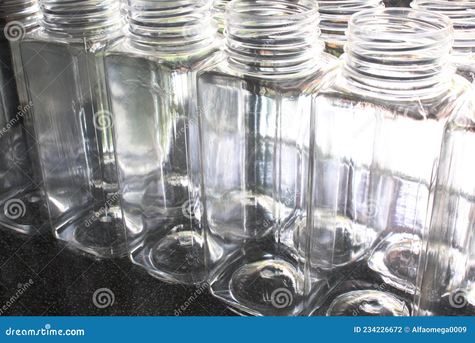 Many Empty Bottles Stand Neatly Aligned with the Light Stock Photo ...