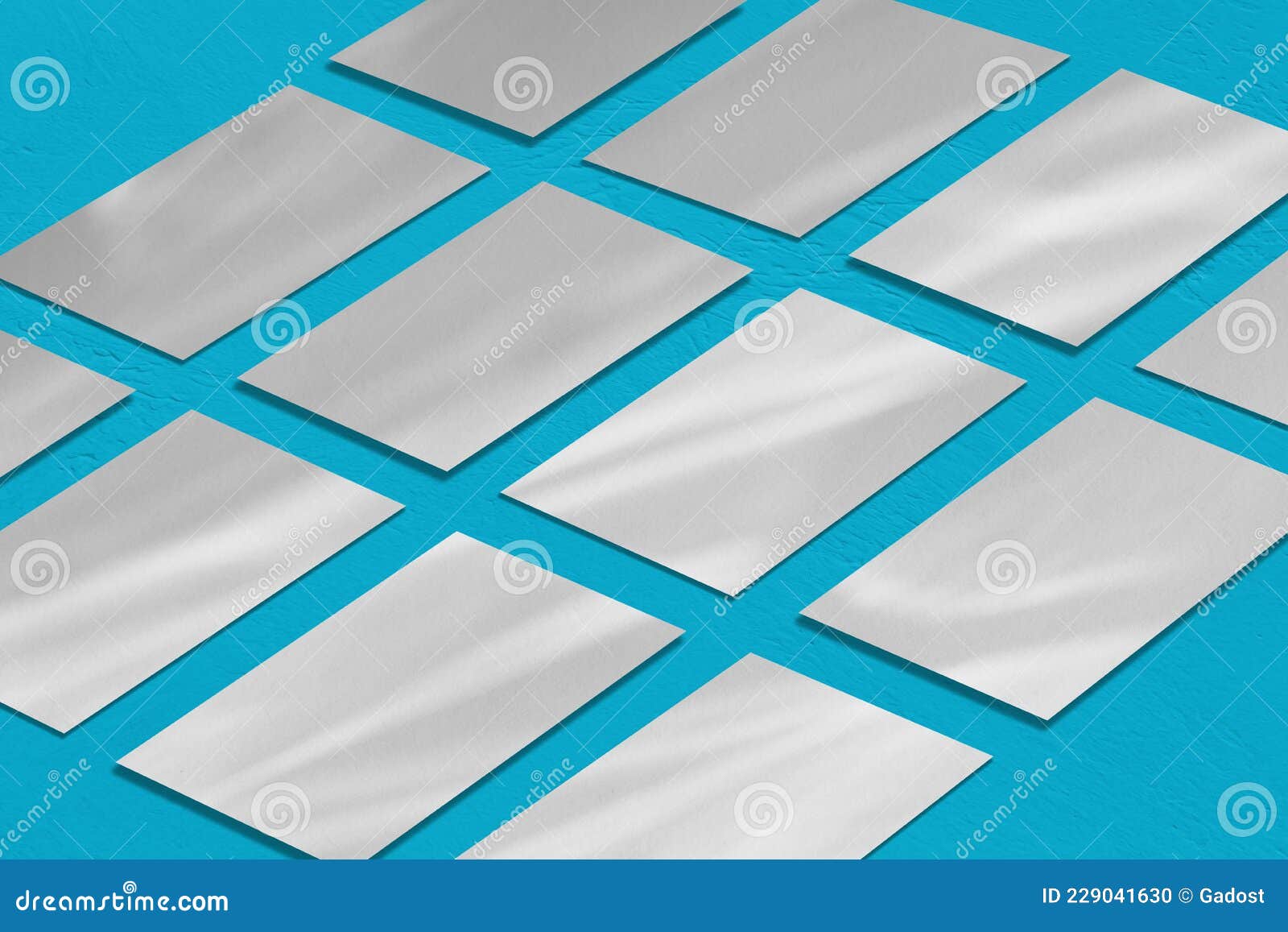Many Empty Horizontal Rectangle Poster Mockup on Mint Blue Background ...