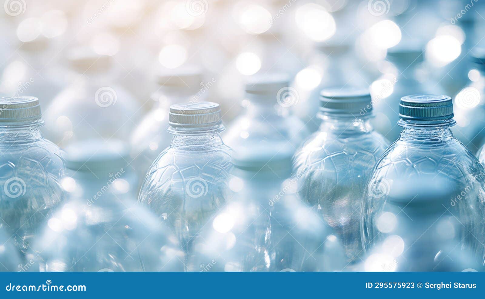 Many Empty Plastic Bottles are Lined Up in a Row, AI Stock Image ...