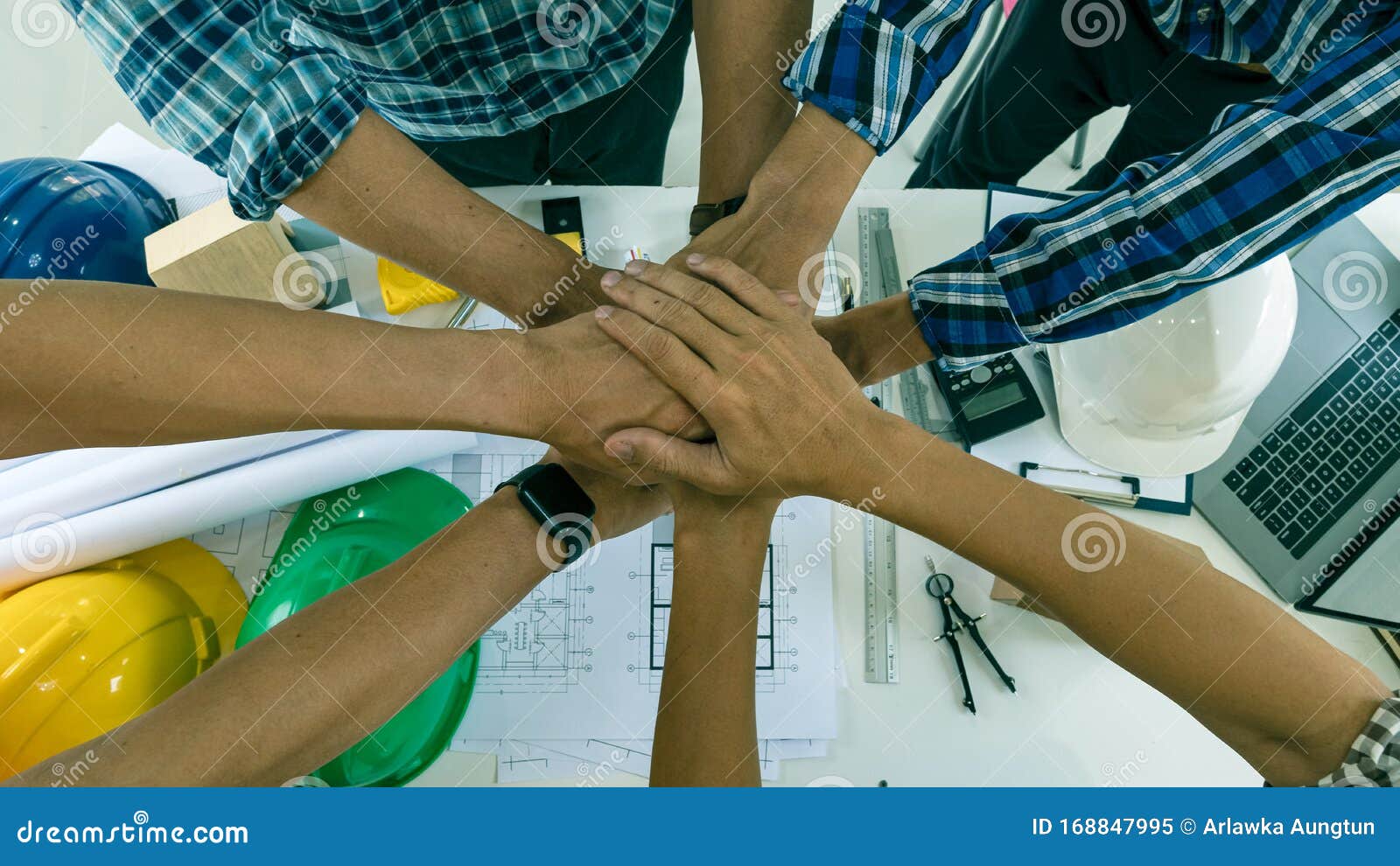 Many Engineers Work Together To Complete the Construction Stock Image ...