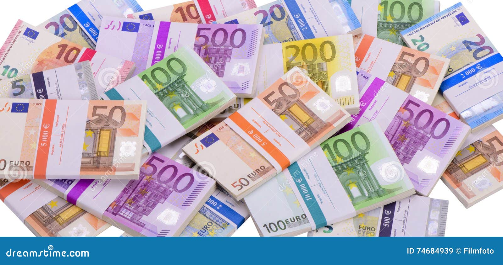 Many Euro Banknotes As Group Stock Image - Image of economy, euro: 74684939