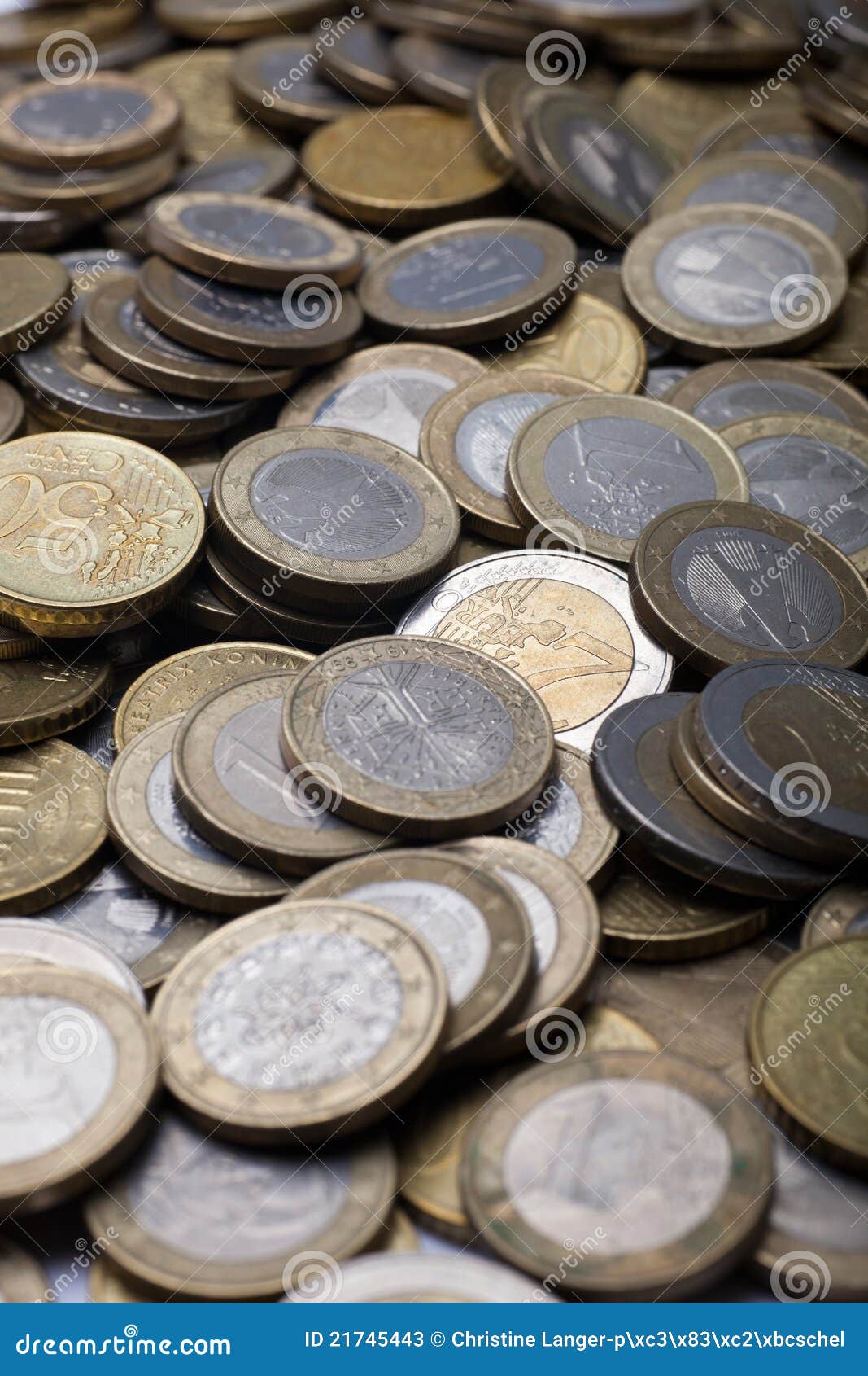 Many Euro coins - Closeup stock image. Image of success - 21745443