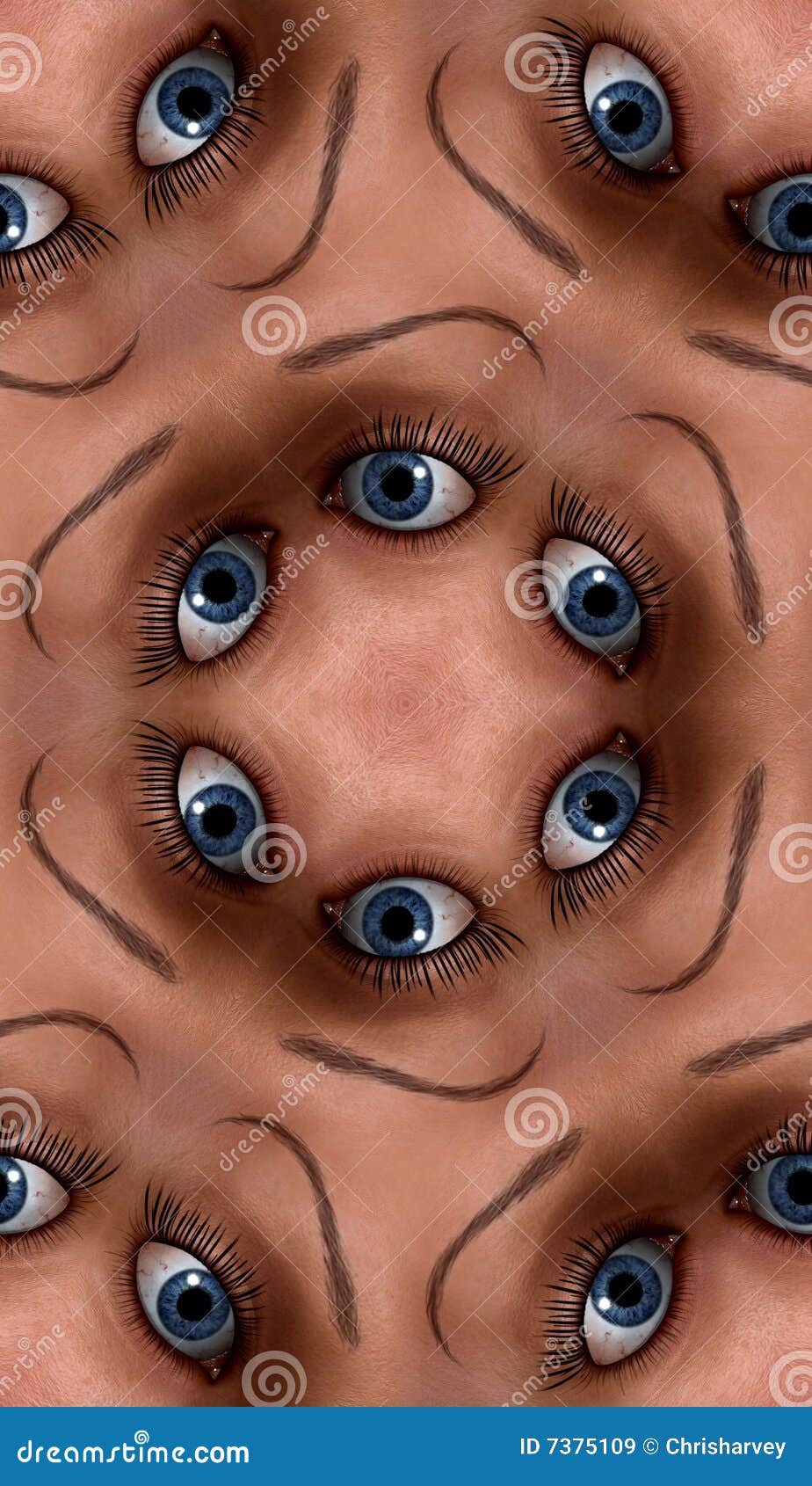 Many Eyes Seamless Tile Pattern Background Stock Illustration ...