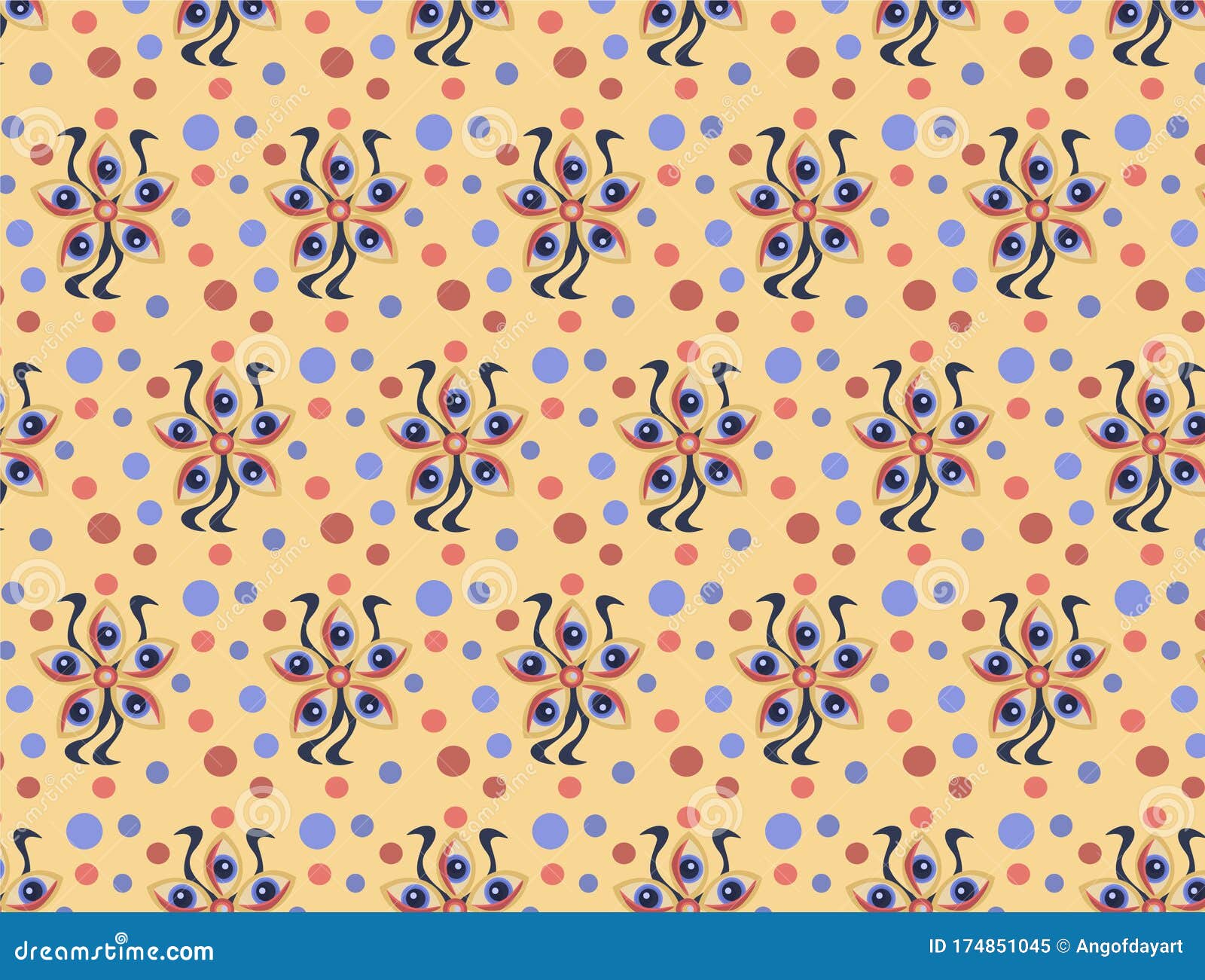 Many Eyes on a Yellow Pattern Stock Vector - Illustration of patterns ...