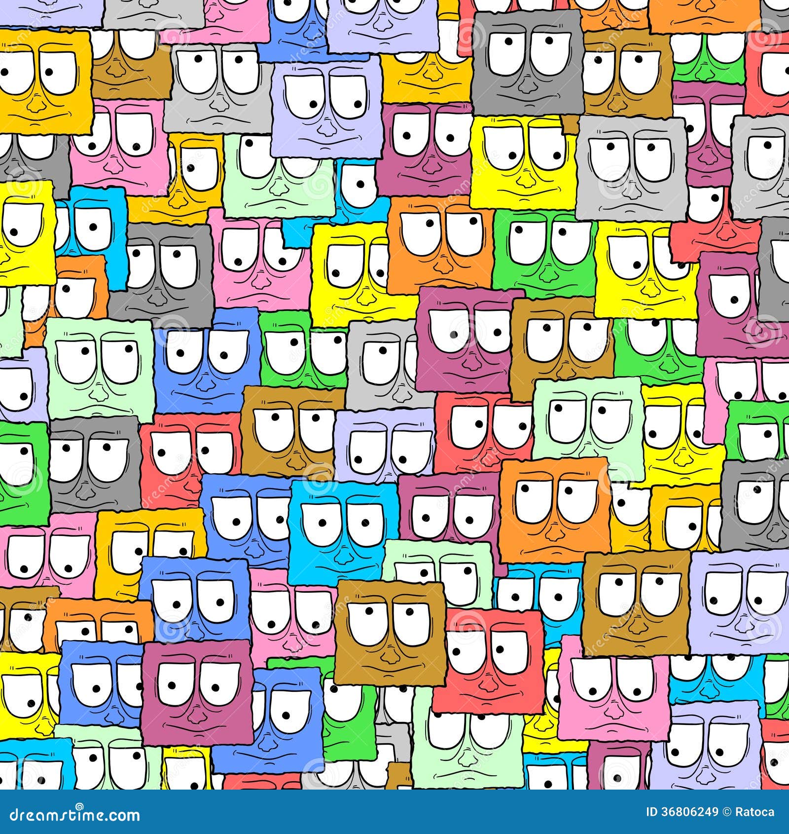 Many face stock vector. Illustration of color, composition - 36806249