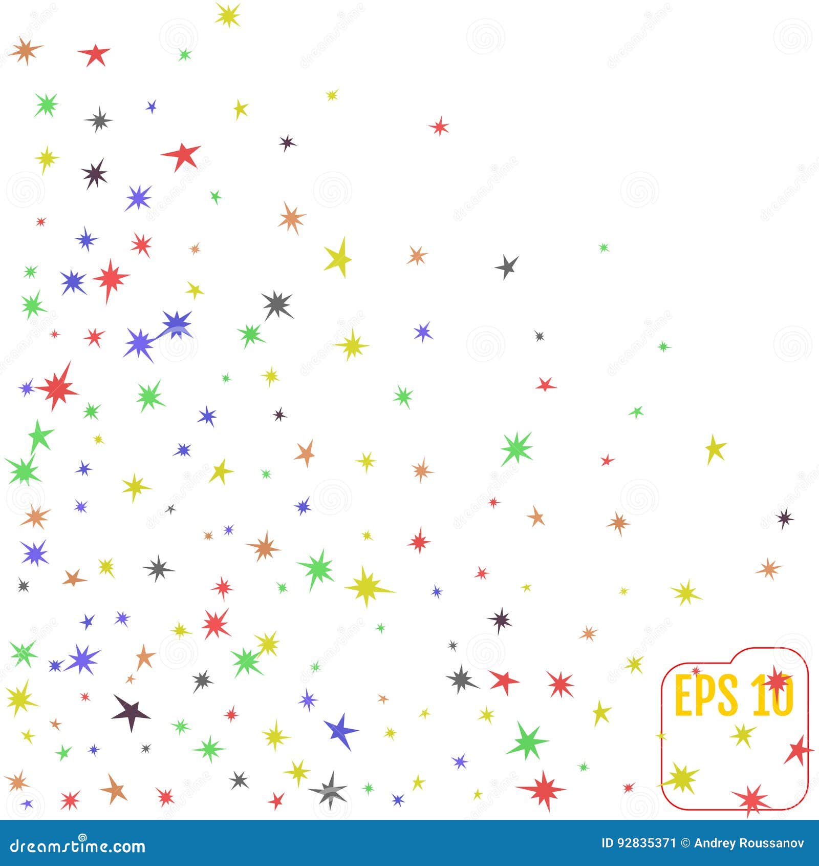 Many Falling Colorful Tiny Confetti and Stars Isolated on White Stock ...