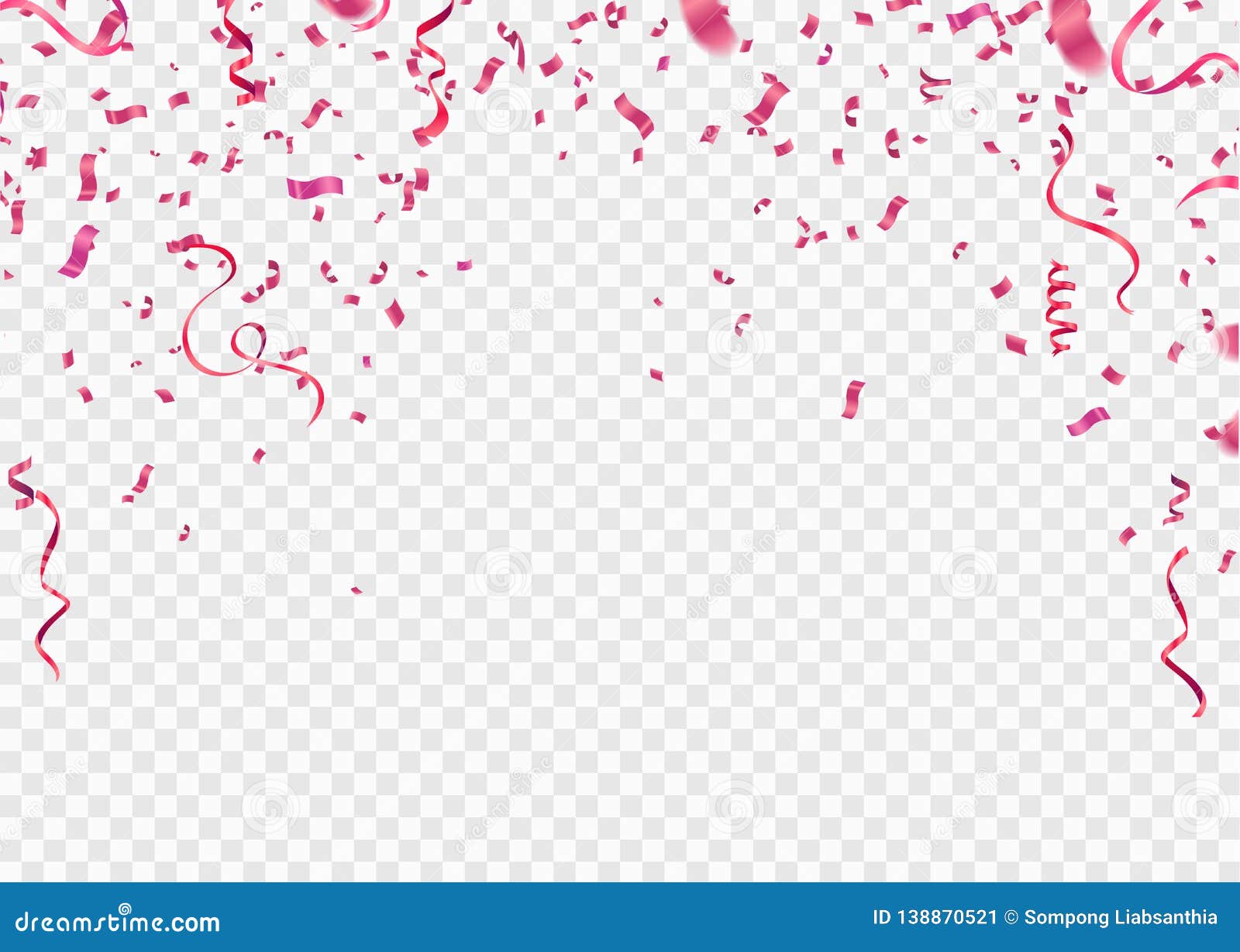 Many Falling Pink Tiny Confetti Isolated on White Background. Vector ...