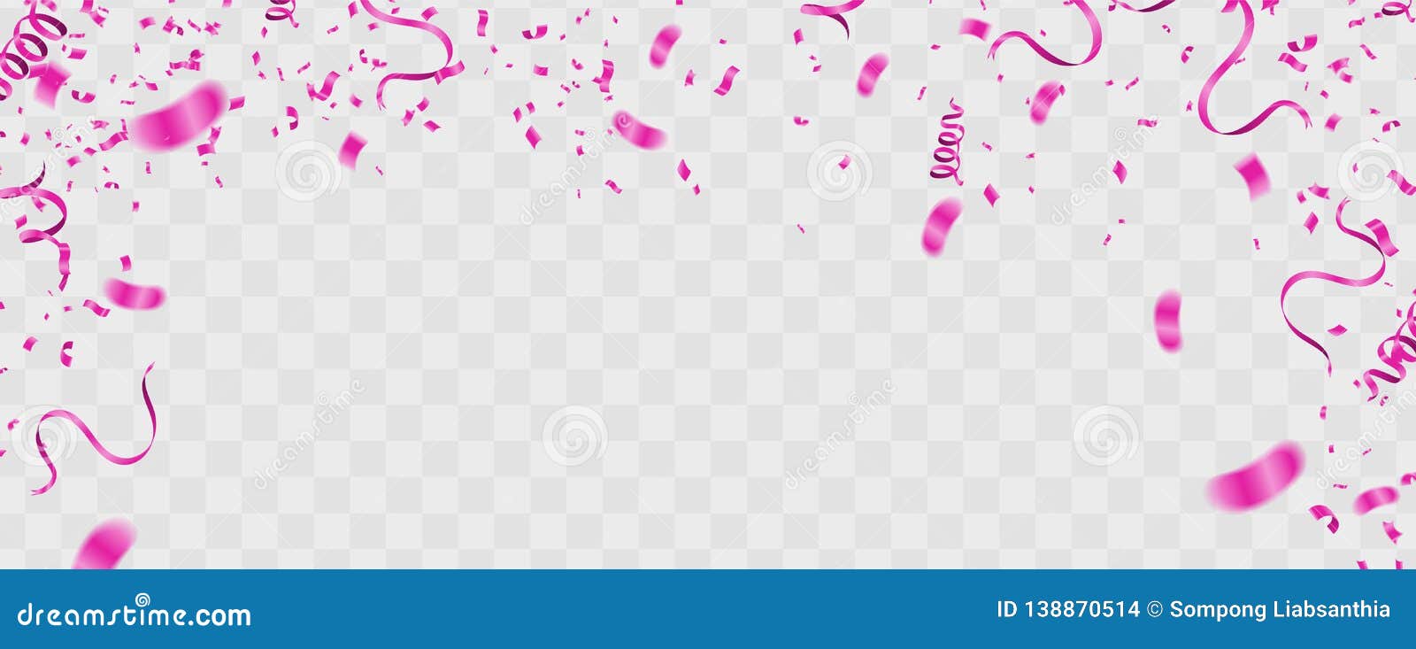 Many Falling Pink Tiny Confetti Isolated on White Background. Vector ...