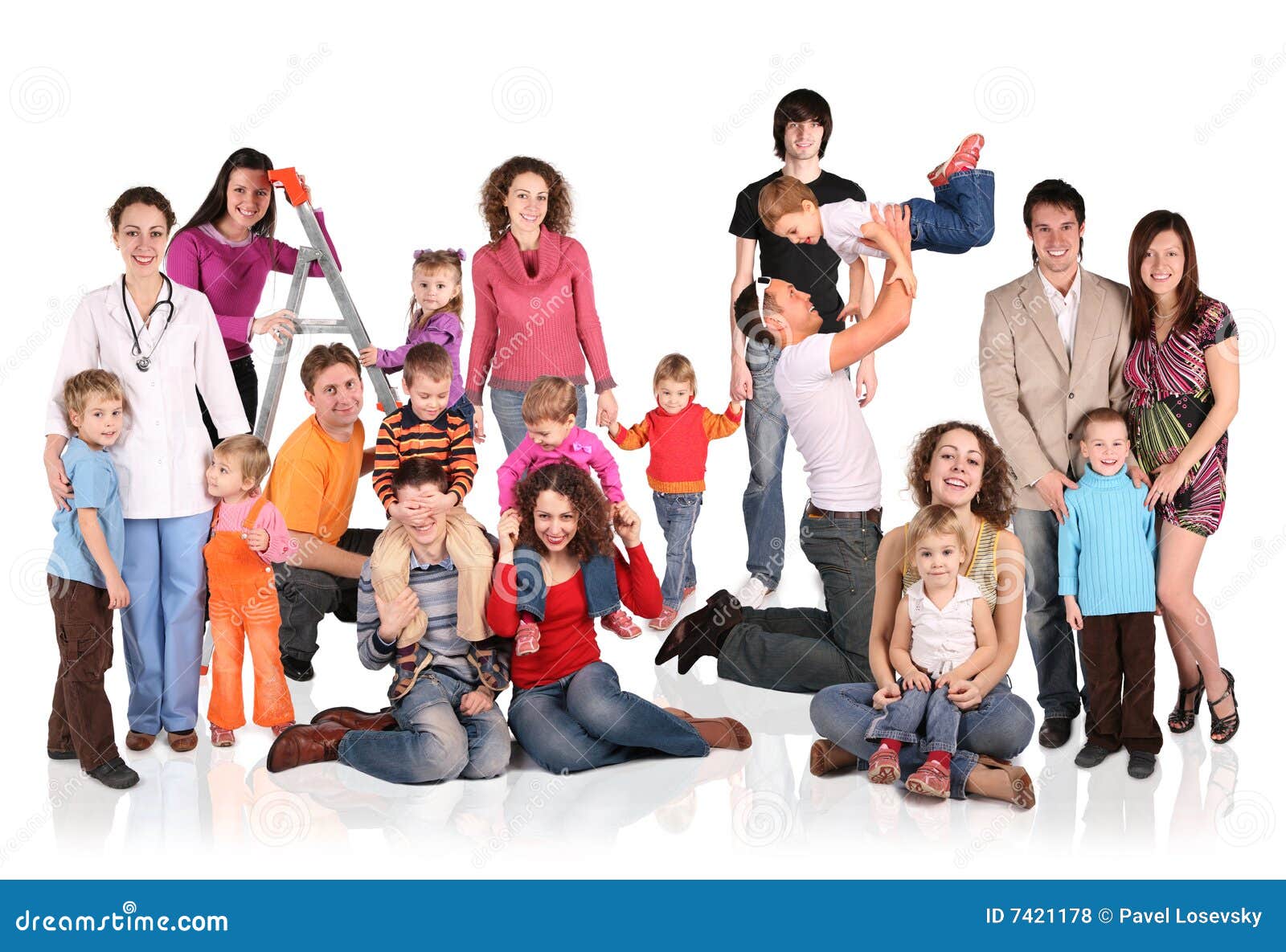 Many Families with Children Group Stock Photo - Image of brother ...