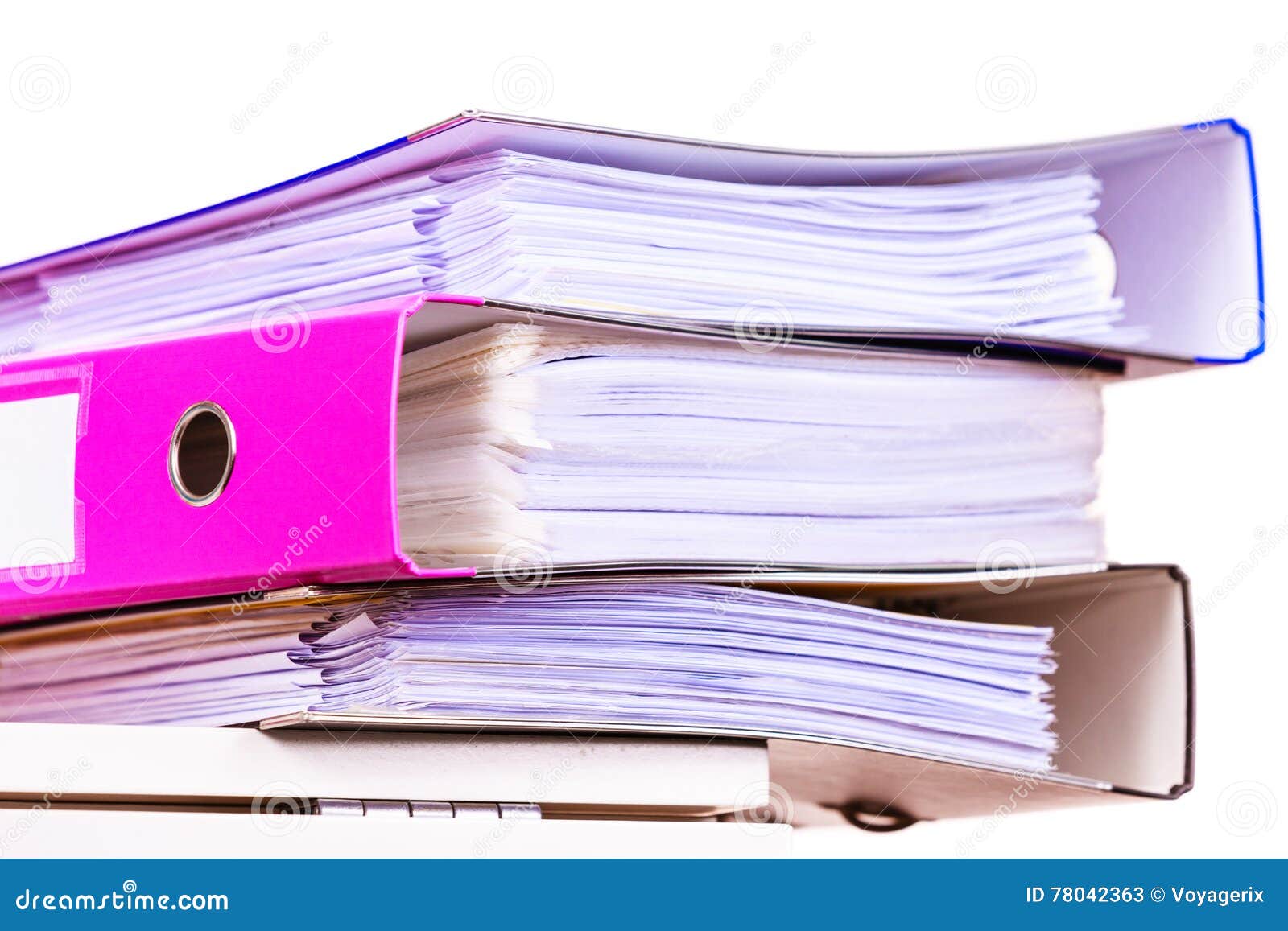 Many File Folders, Ring Binders on Office Table Stock Image - Image of ...