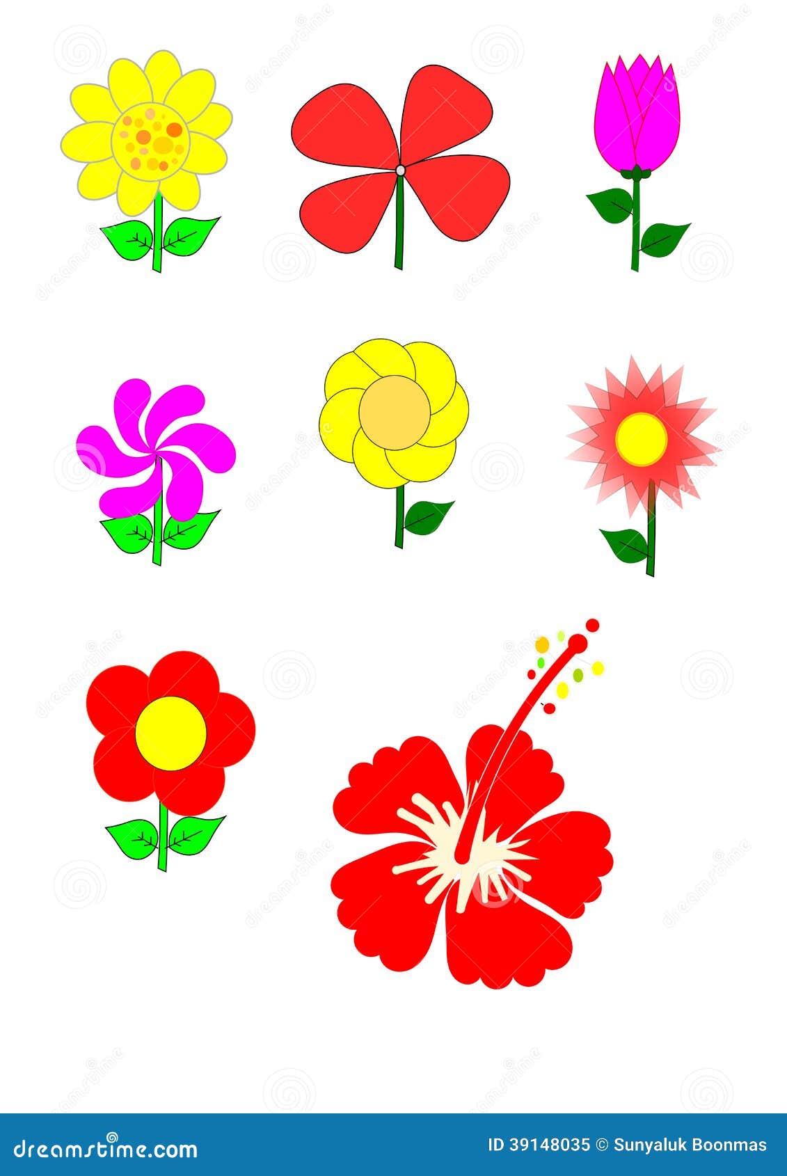 Many of flower vector stock illustration. Illustration of garden - 39148035